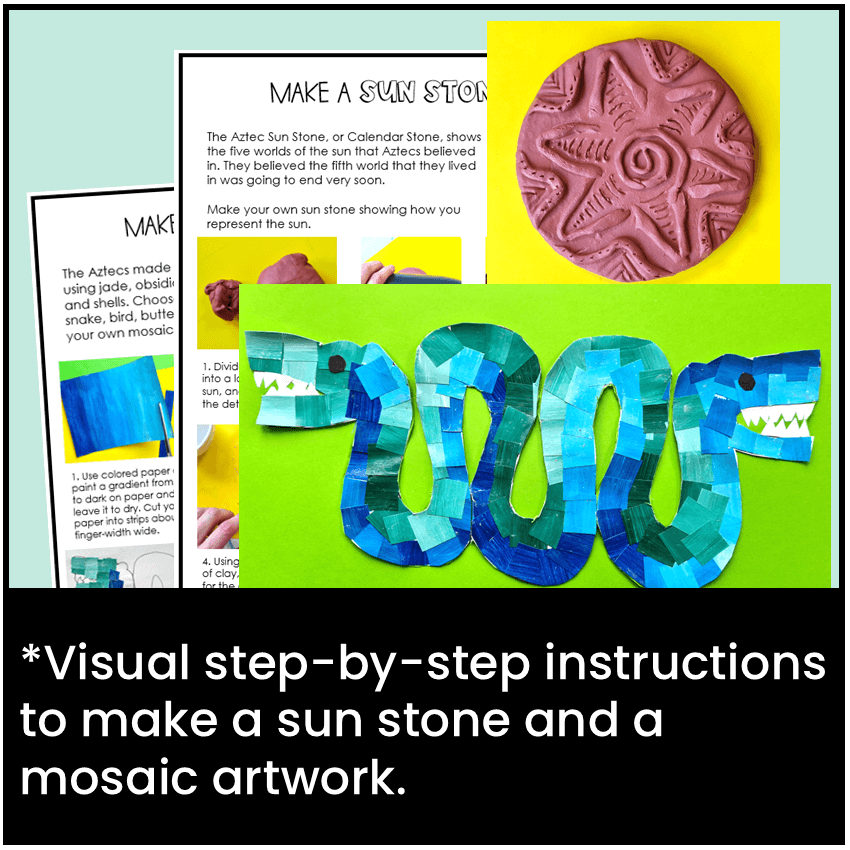 Social Studies Art Hands-on Aztec Empire Activities 2nd,3rd, 4th, 5th ...