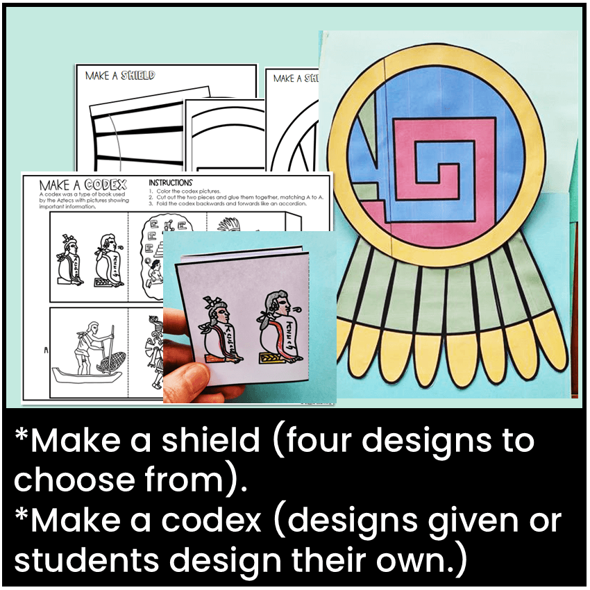 Social Studies Art Hands-on Aztec Empire Activities 2nd,3rd, 4th, 5th ...