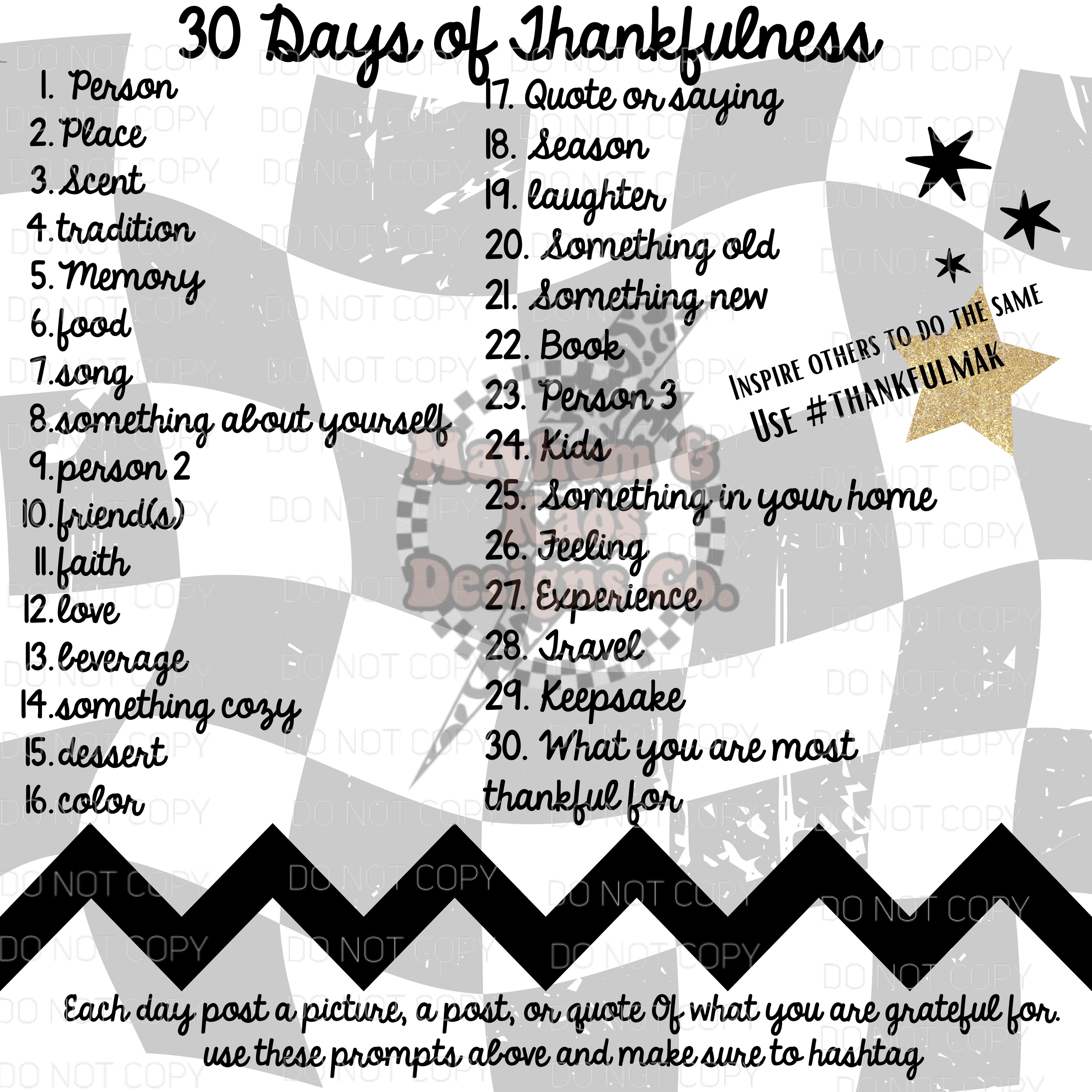 November 30 days of thankfulness - Payhip