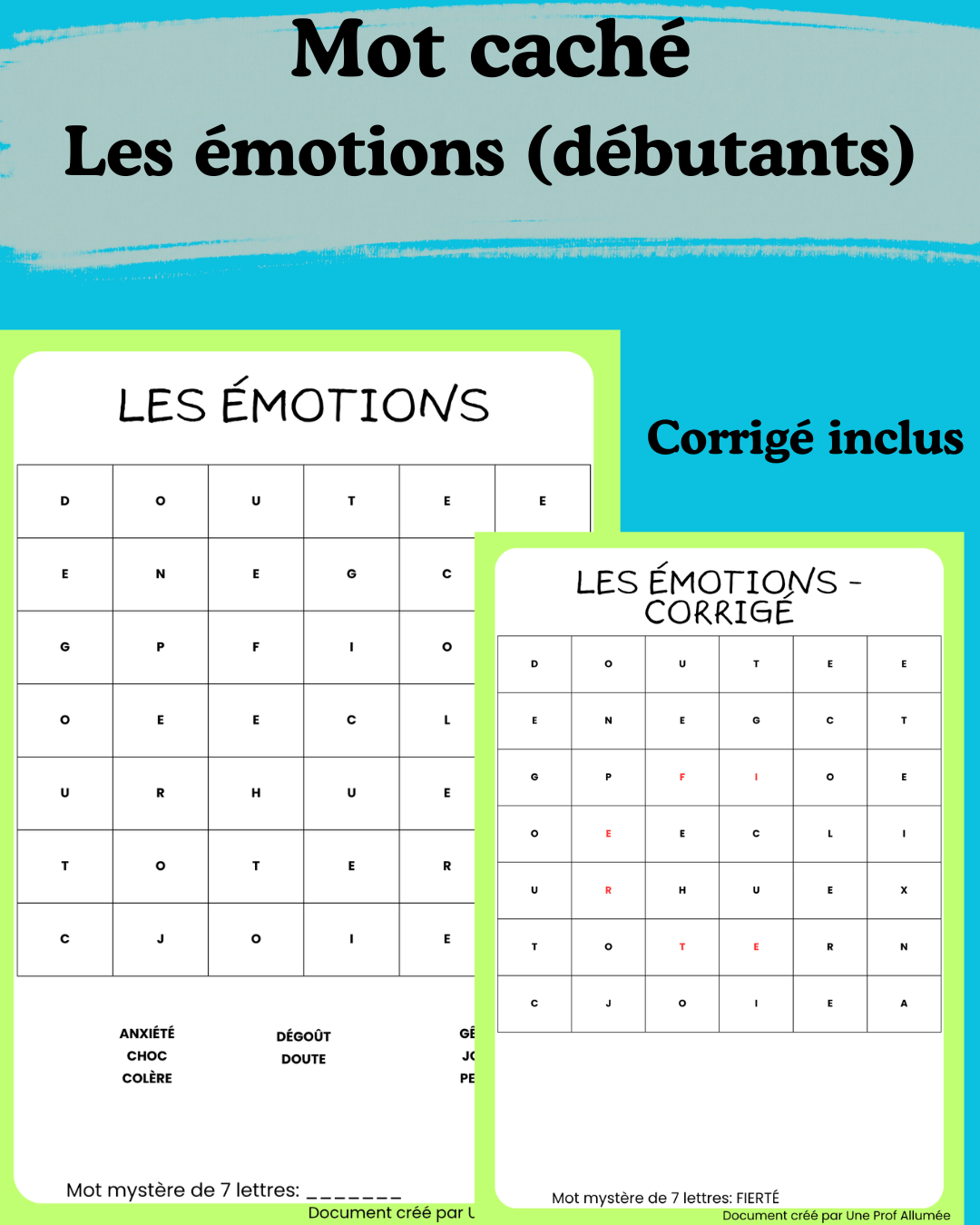 Mot caché Les émotions (débutants) - Payhip