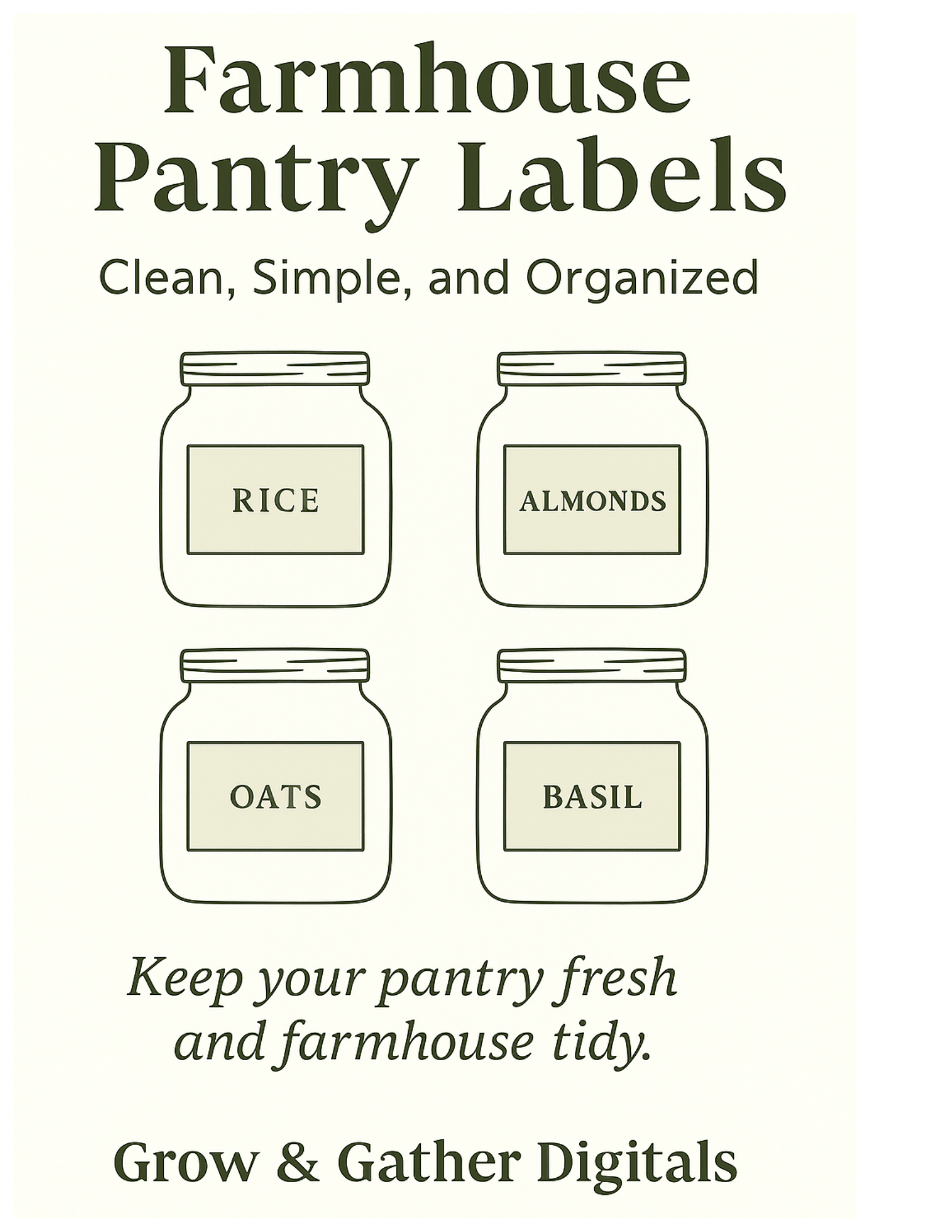 Farmhouse Pantry Labels — Clean, Simple, and Organized - Payhip