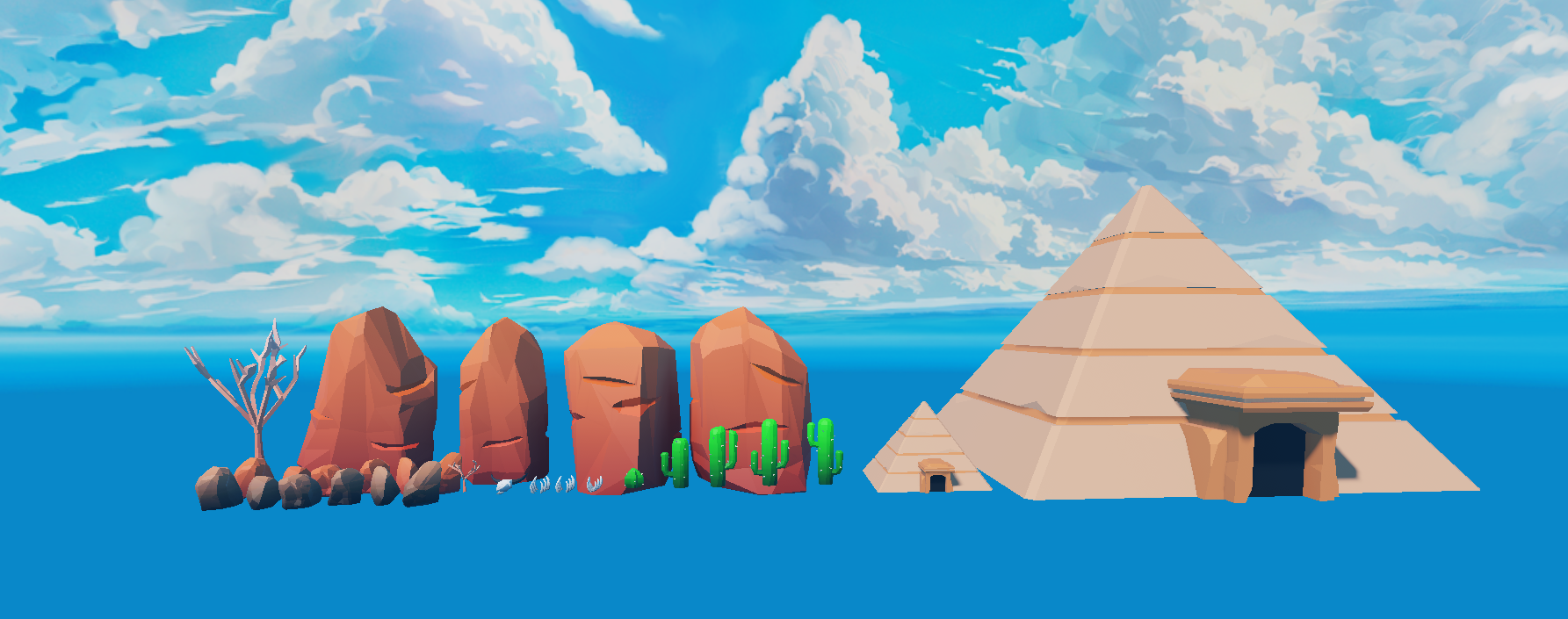 Stylized Roblox Desert Nature & Building Assets Pack