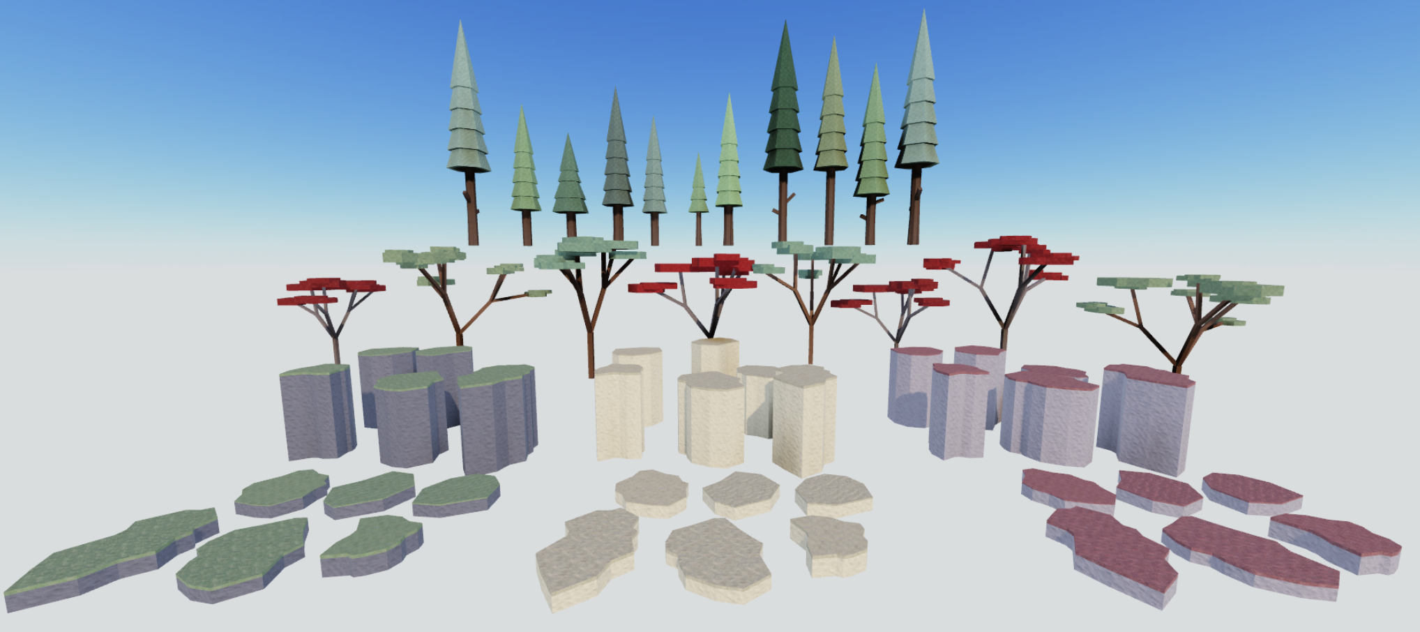 Stylized Low-Poly Terrain Nature Assets Pack for Roblox