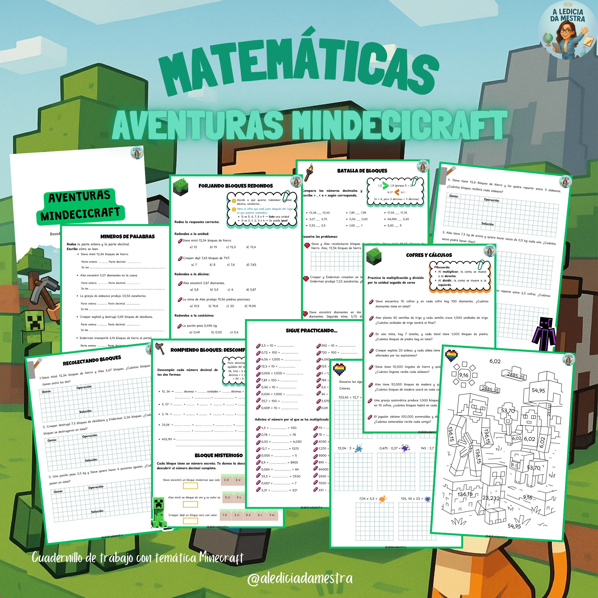 Cuadernillo: Aventuras Mindecicraft (decimales) - Payhip