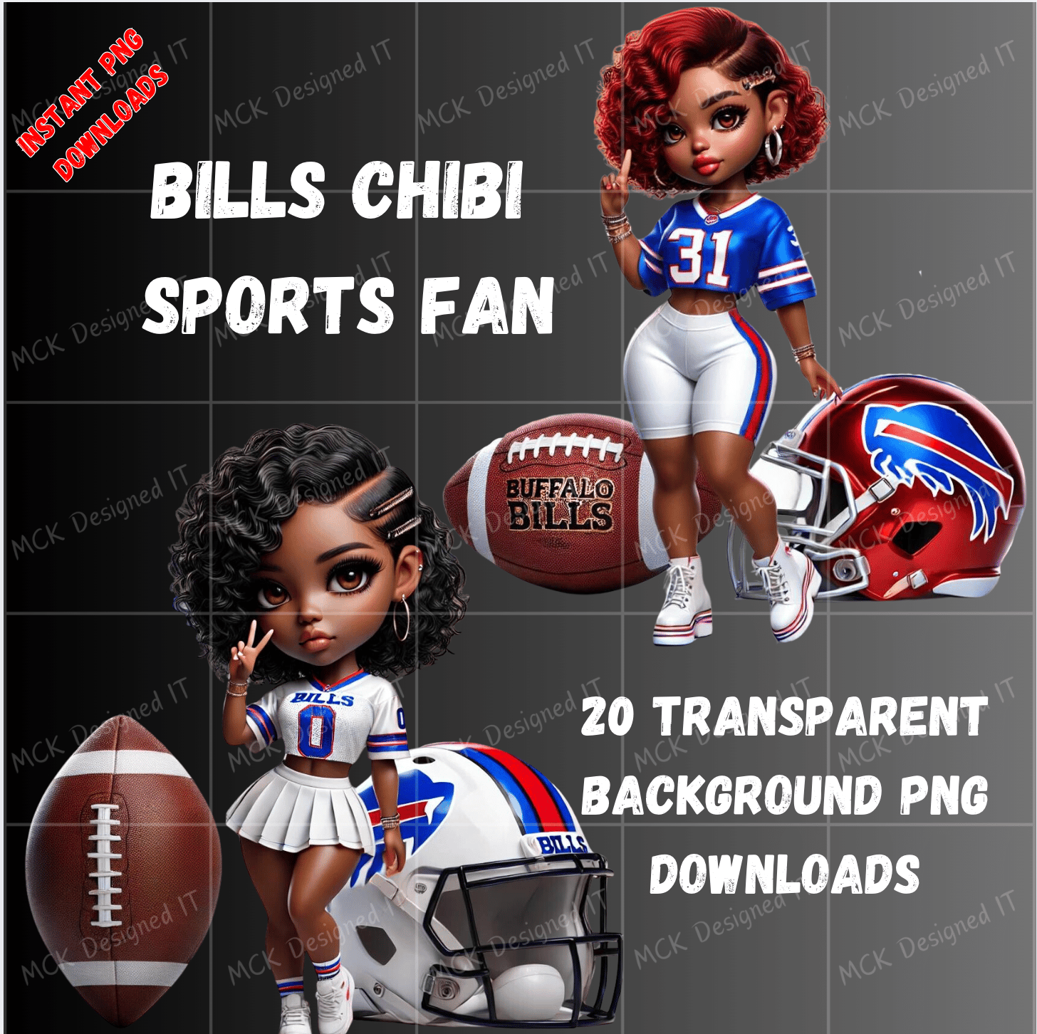 ️💙 Buffalo Bills Chic PNG | Black Female Football Fan Clipart | NFL ...