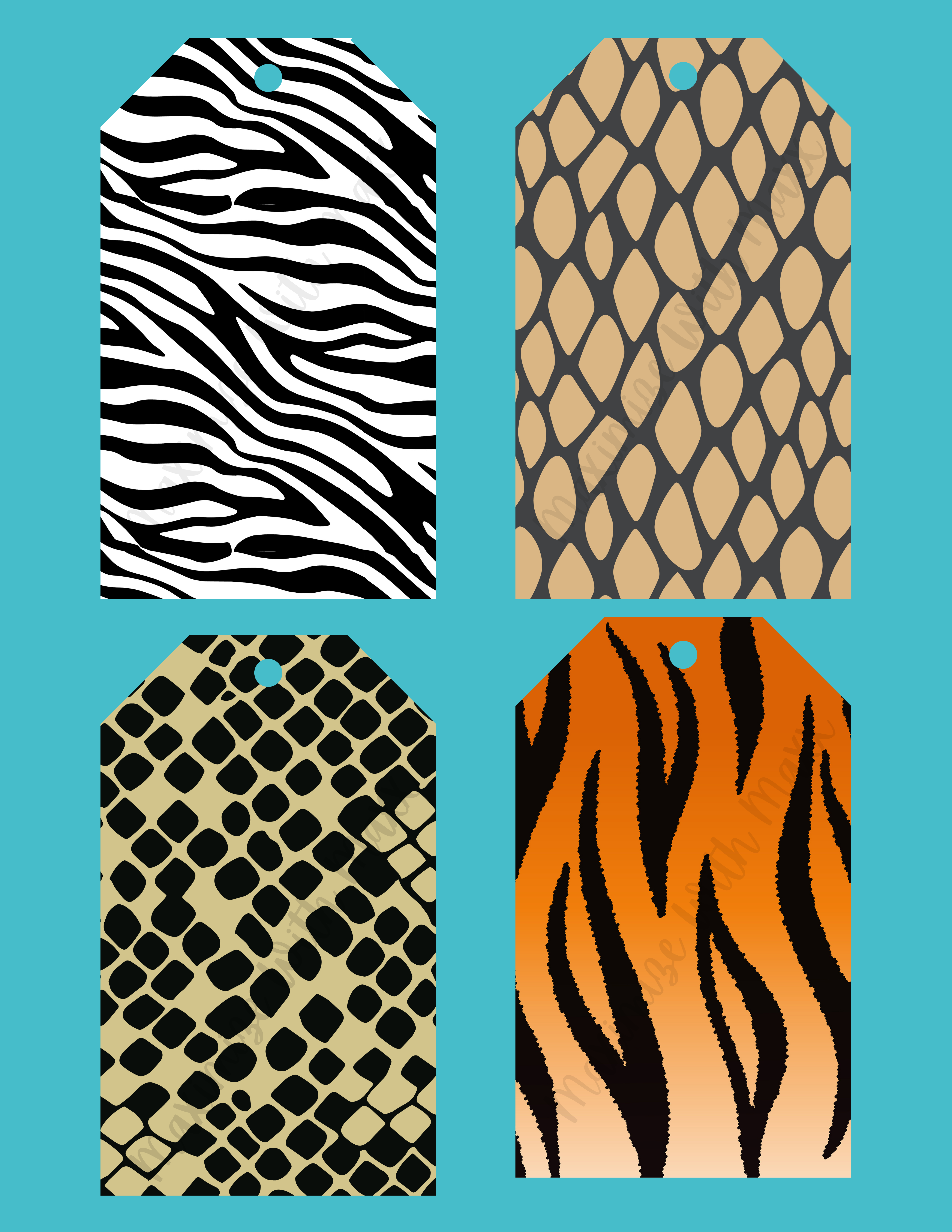 Savage Sophistication – Animal Print Gift Tags | Printable Digital Set ...