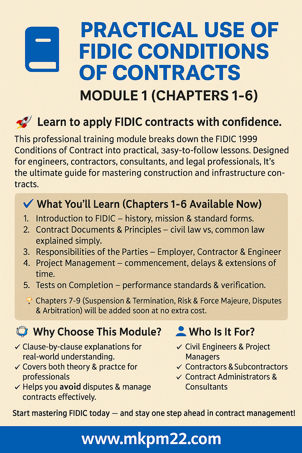 Module 1 - Practical use of FIDIC Conditions of Contracts
