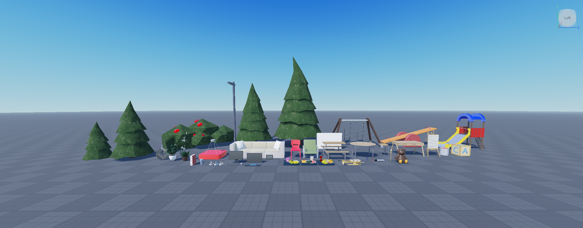 Roblox Low-Poly Vegetation & Park Asset Pack