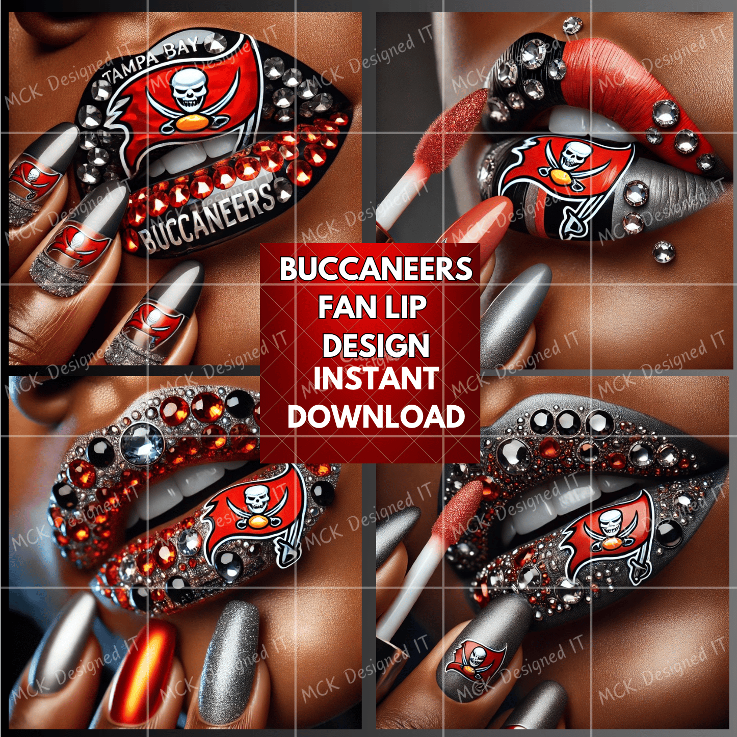 ️🖤 Tampa Bay Buccaneers Sports Fan Lips PNG | Glam Football Lip Art ...