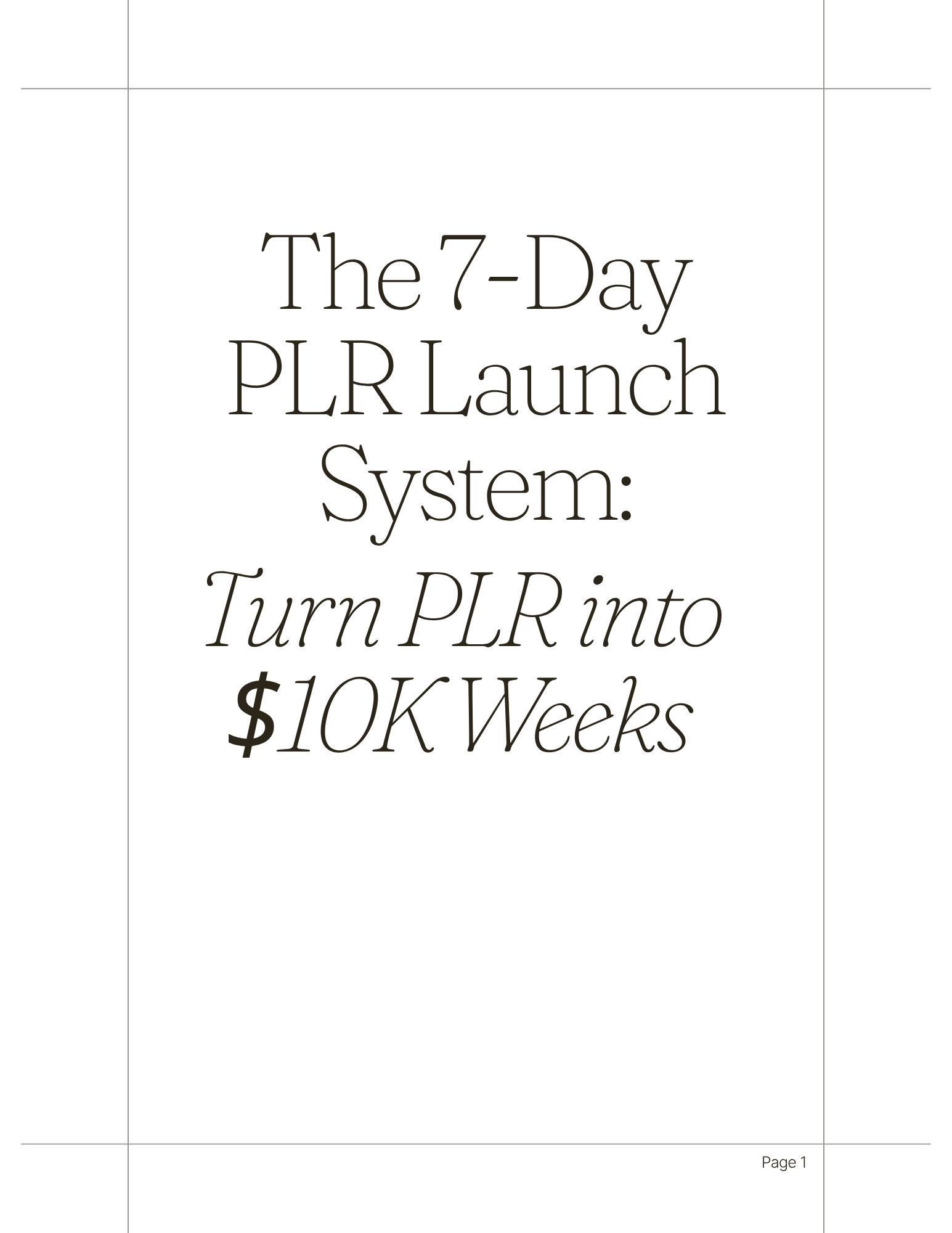 7 Day PLR Launch System - Payhip