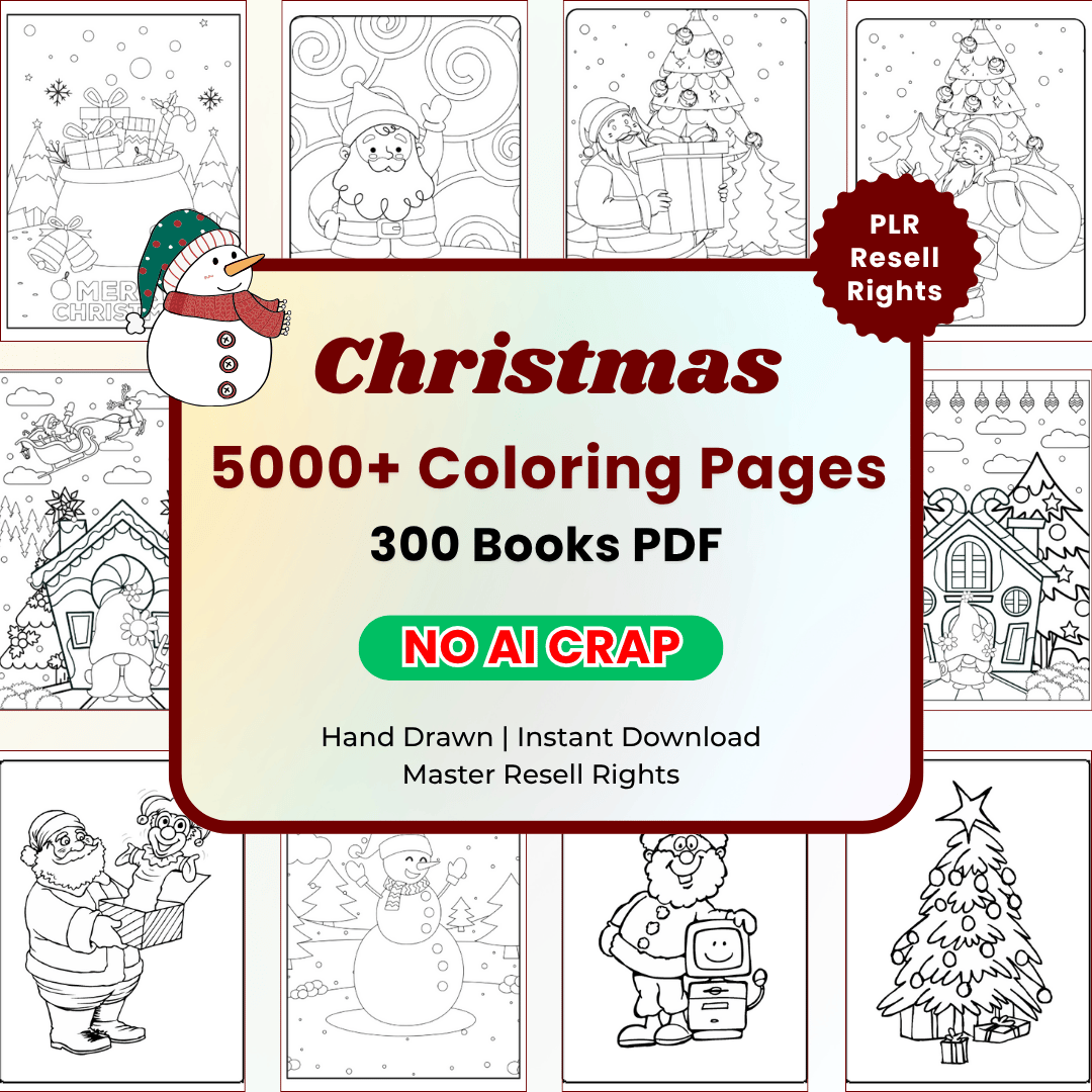 Christmas Coloring & Activity Pages Bundle: 5000 Hand-Drawn Designs ...