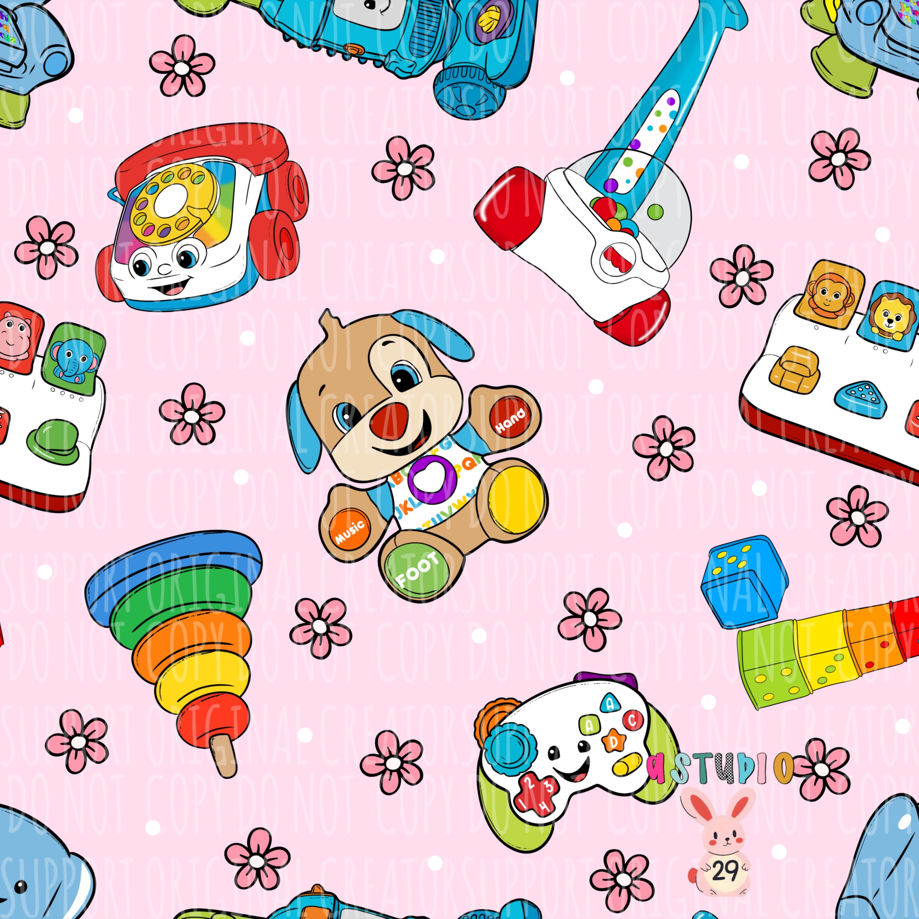 Baby Toys Seamless Pink Version - Payhip