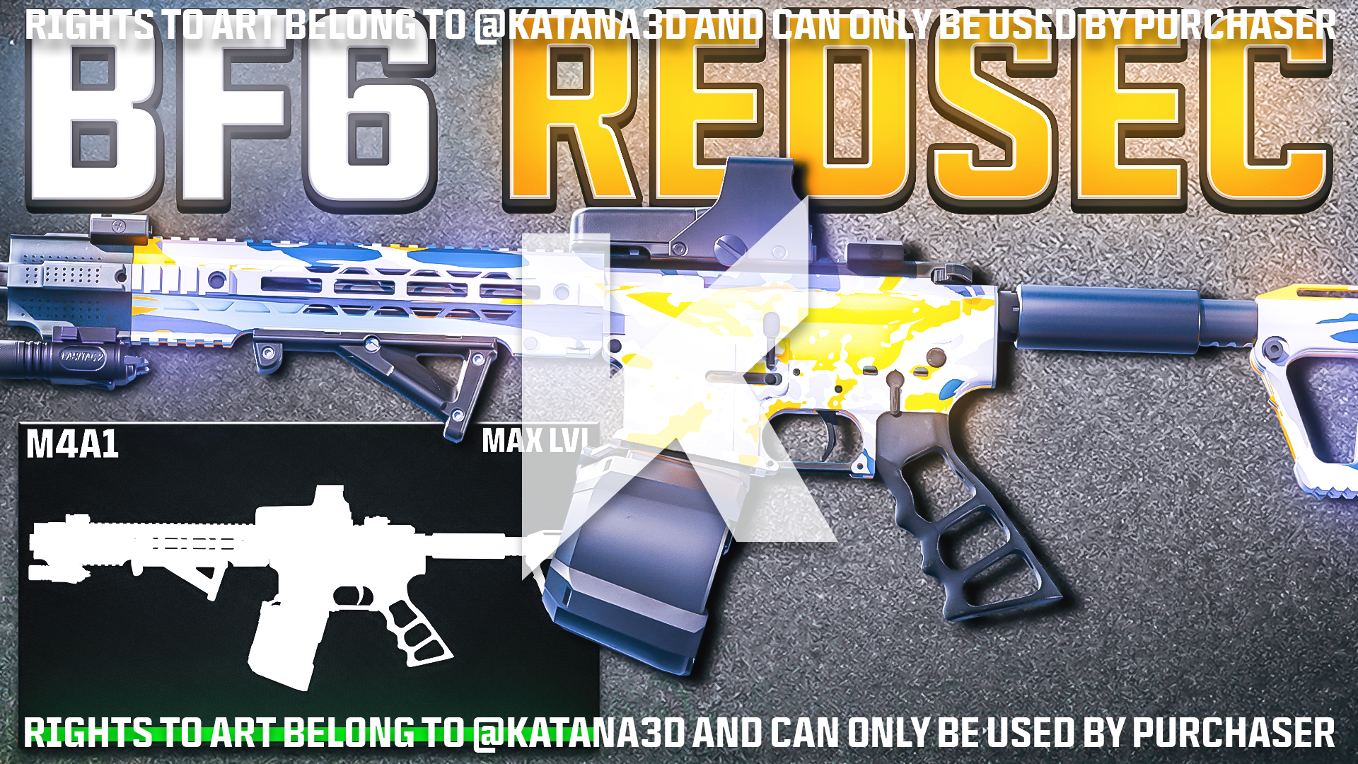 BF6 Battlefield Thumbnail - Redsec M4A1 (3 Versions) - Payhip