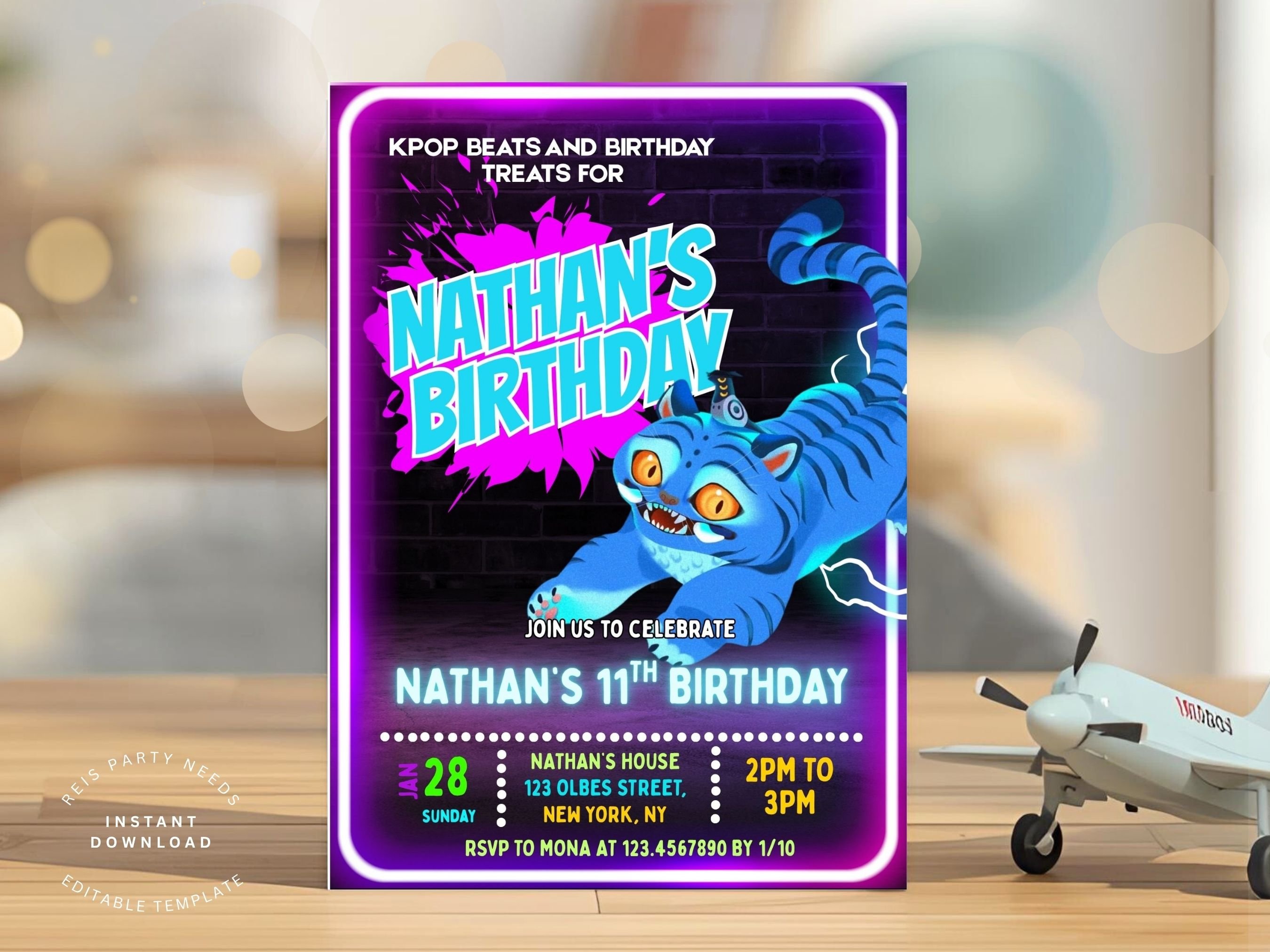 Custom Kpop Demon Hunters Derpy Birthday Invitation – Printable Digital ...