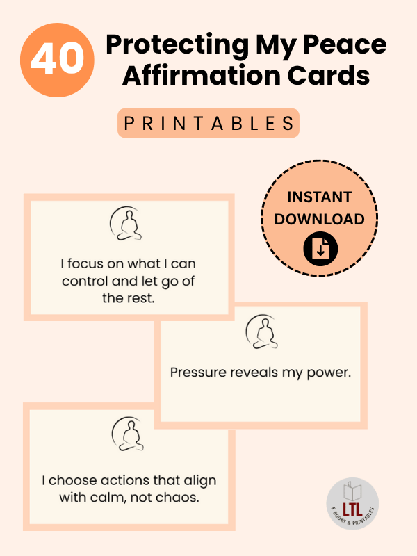 Protecting My Peace Affirmation Cards (Buy item alone or purchase '6 ...