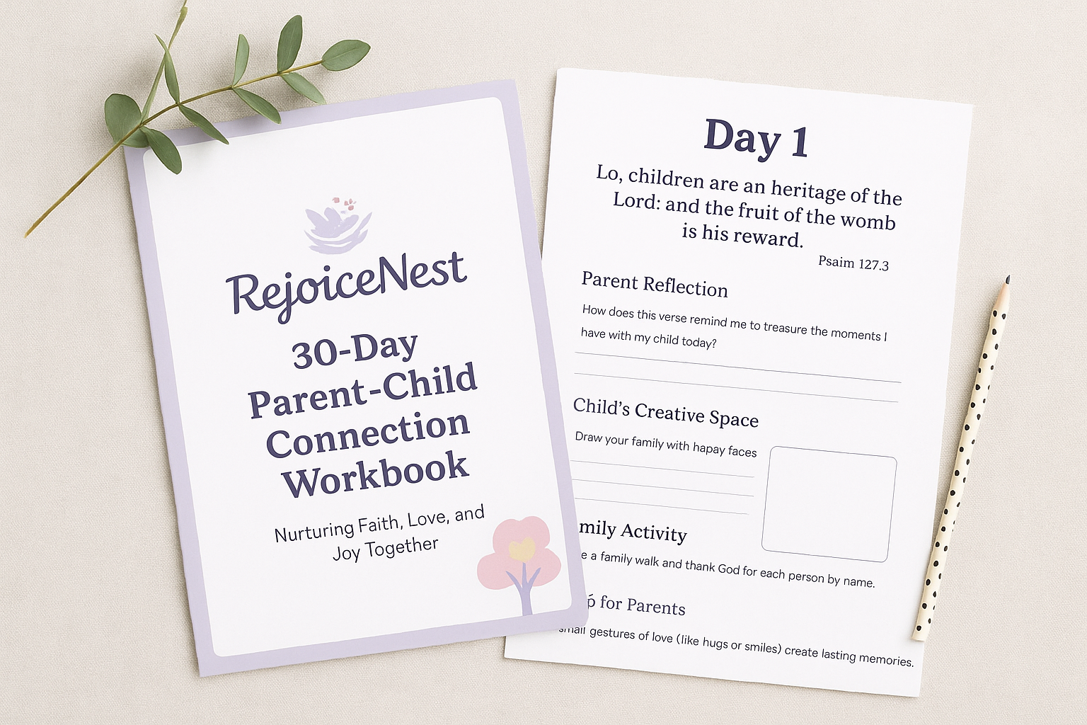 RejoiceNest 30-Day Parent-Child Connection Workbook, Nurturing Faith ...