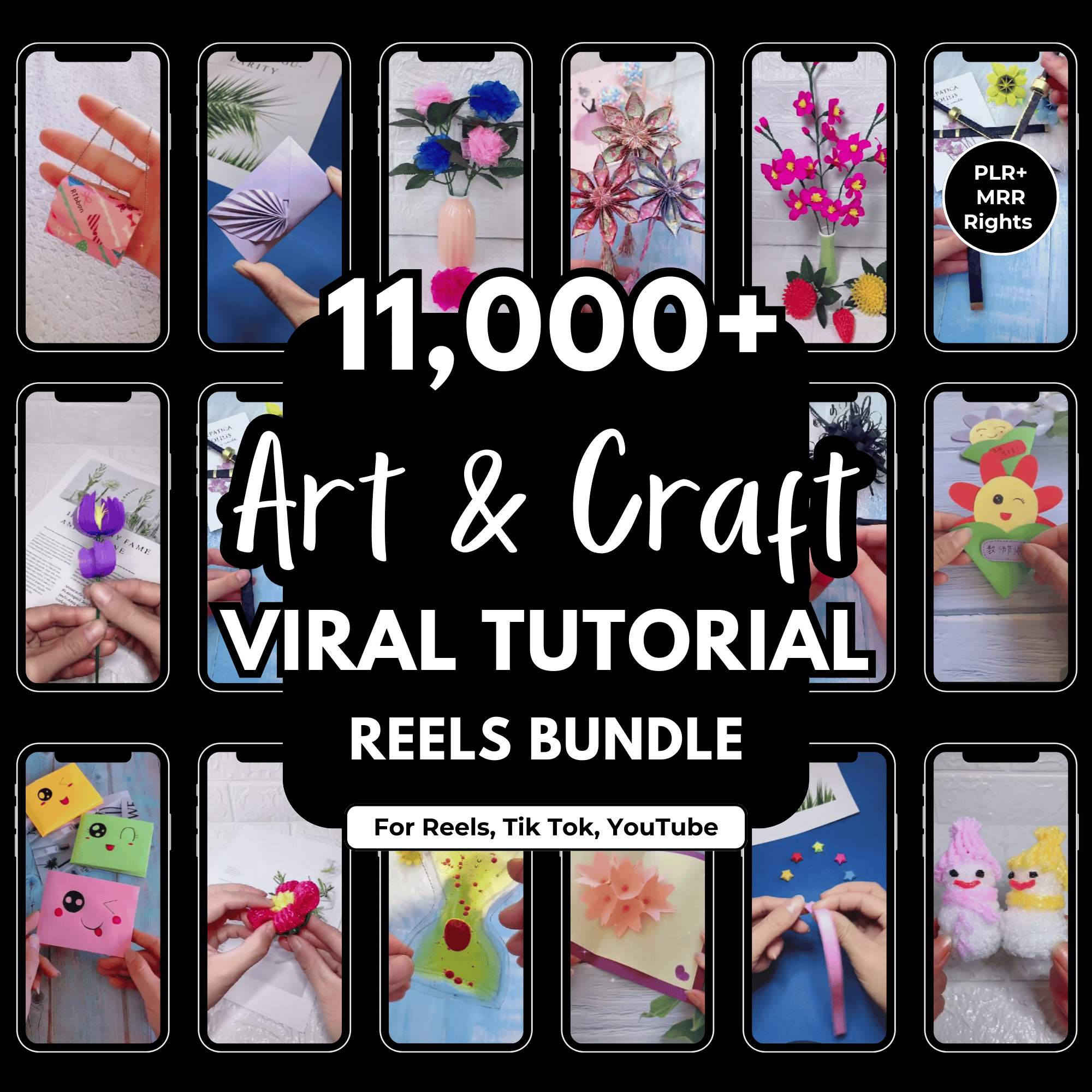 11000 Art and Craft Viral Tutorials Reels Bundle DIY Handmade Projects ...