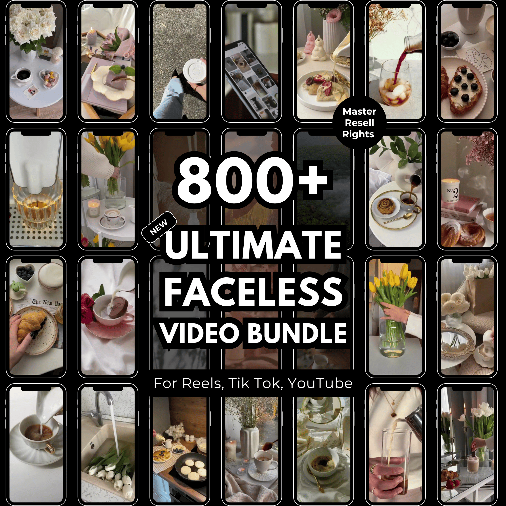 800 Aesthetic Faceless Video Bundle PLR MRR Resell Rights Aesthetic ...