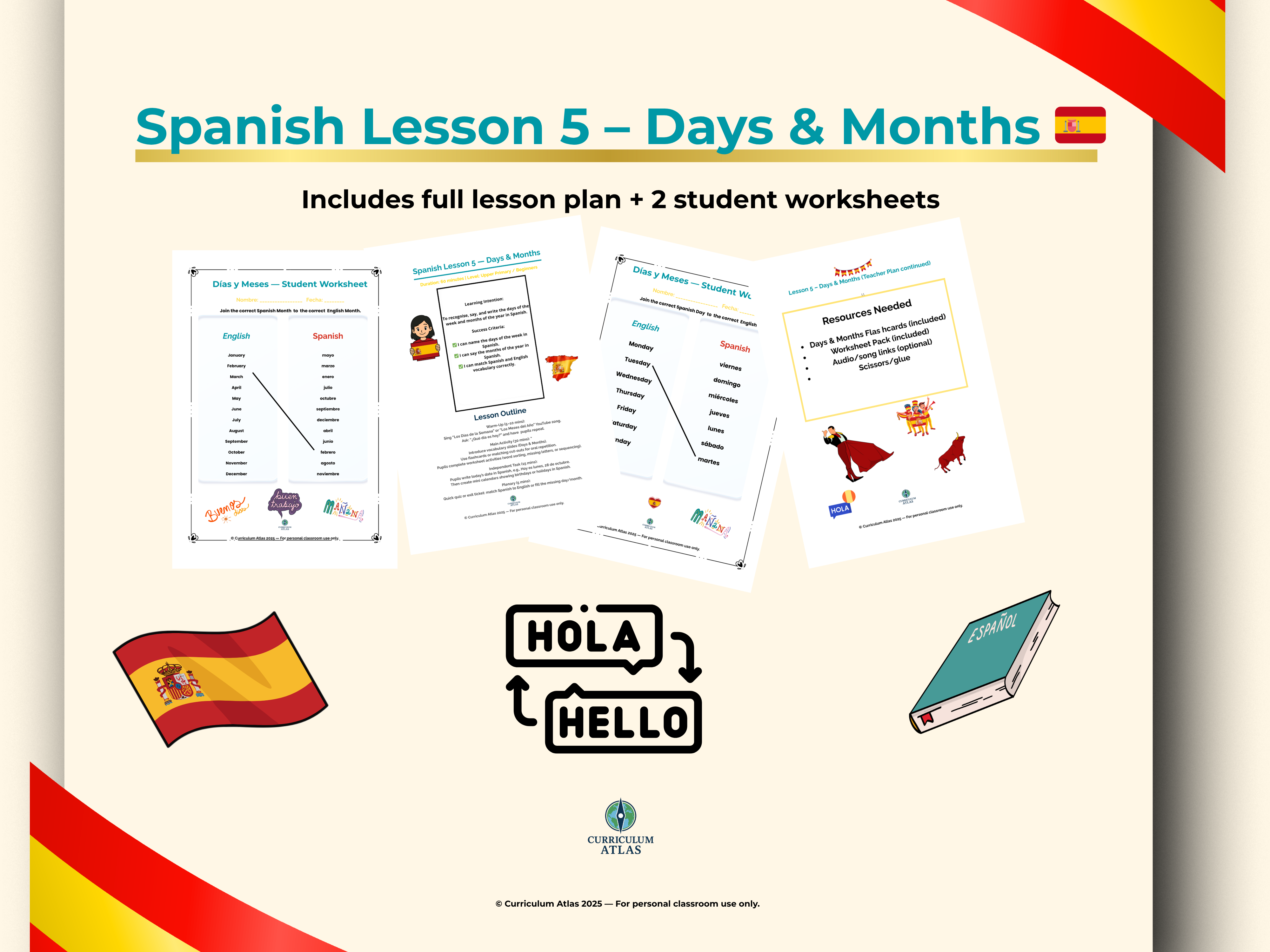 'Spanish Lesson 5 – Days & Months | Complete 60-Minute Beginner Lesson ...
