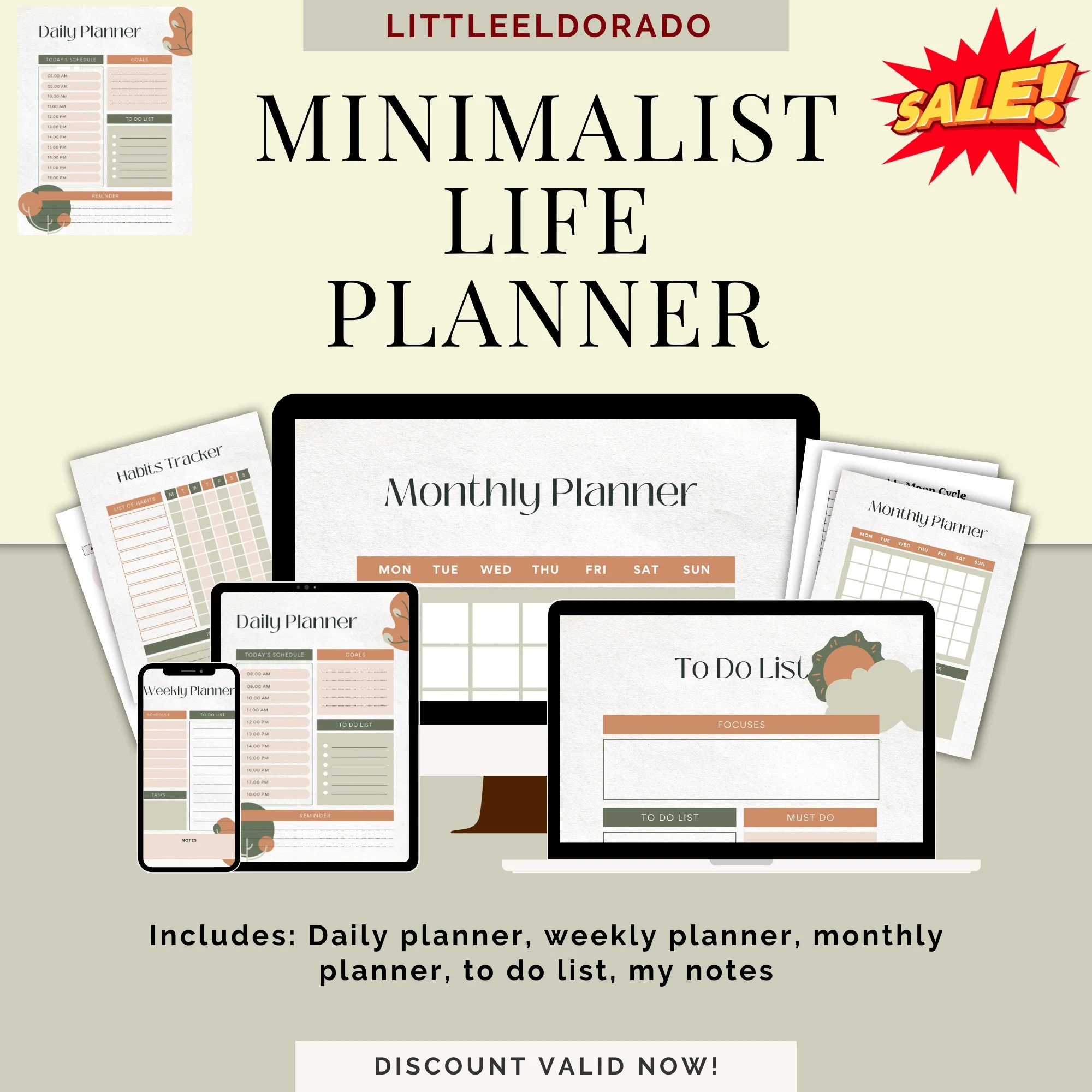 Digital Life Planner Daily Weekly Monthly Planner Bundle Planner ...