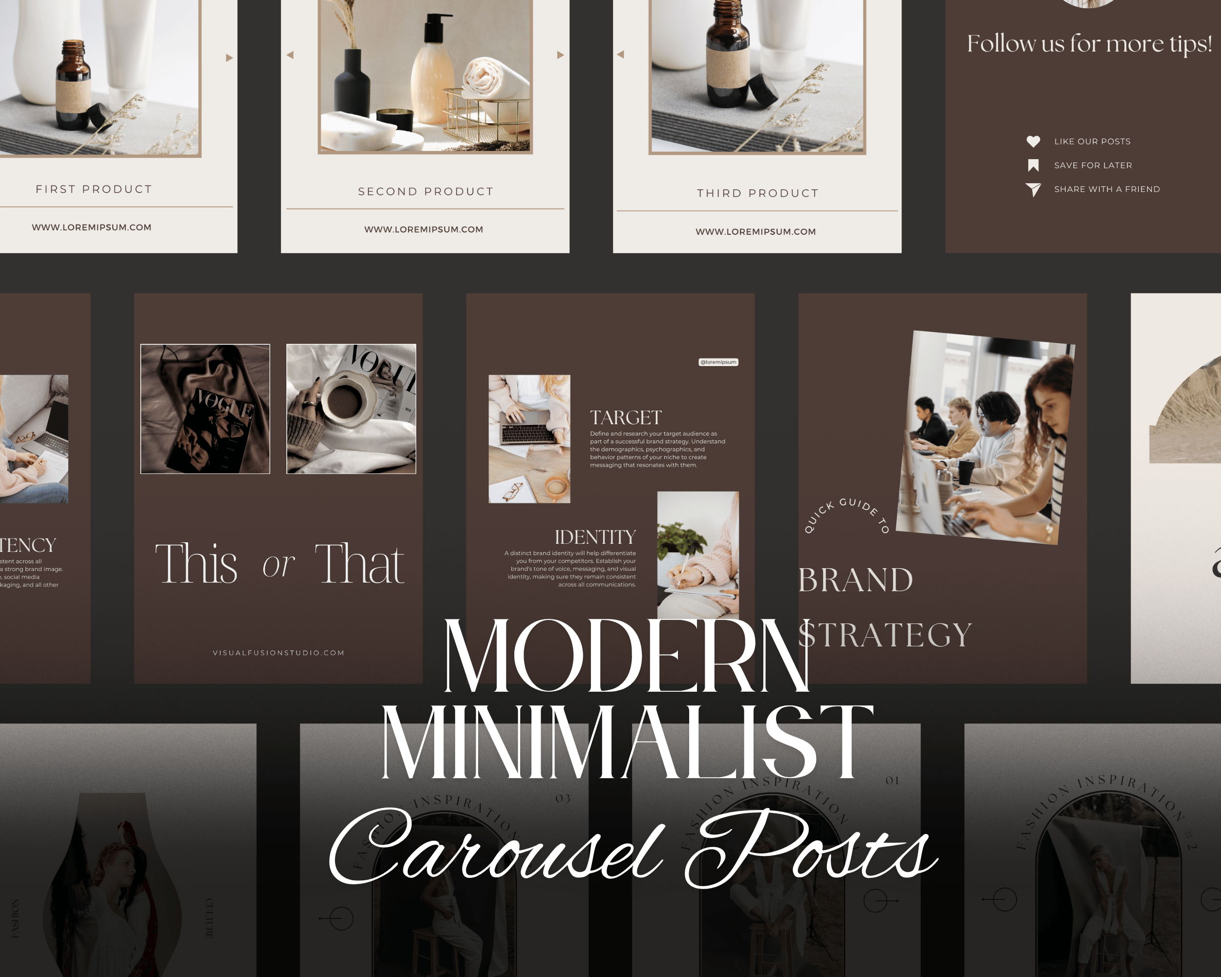 Modern Minimalist Instagram Carousel Templates | 31 Editable Canva ...
