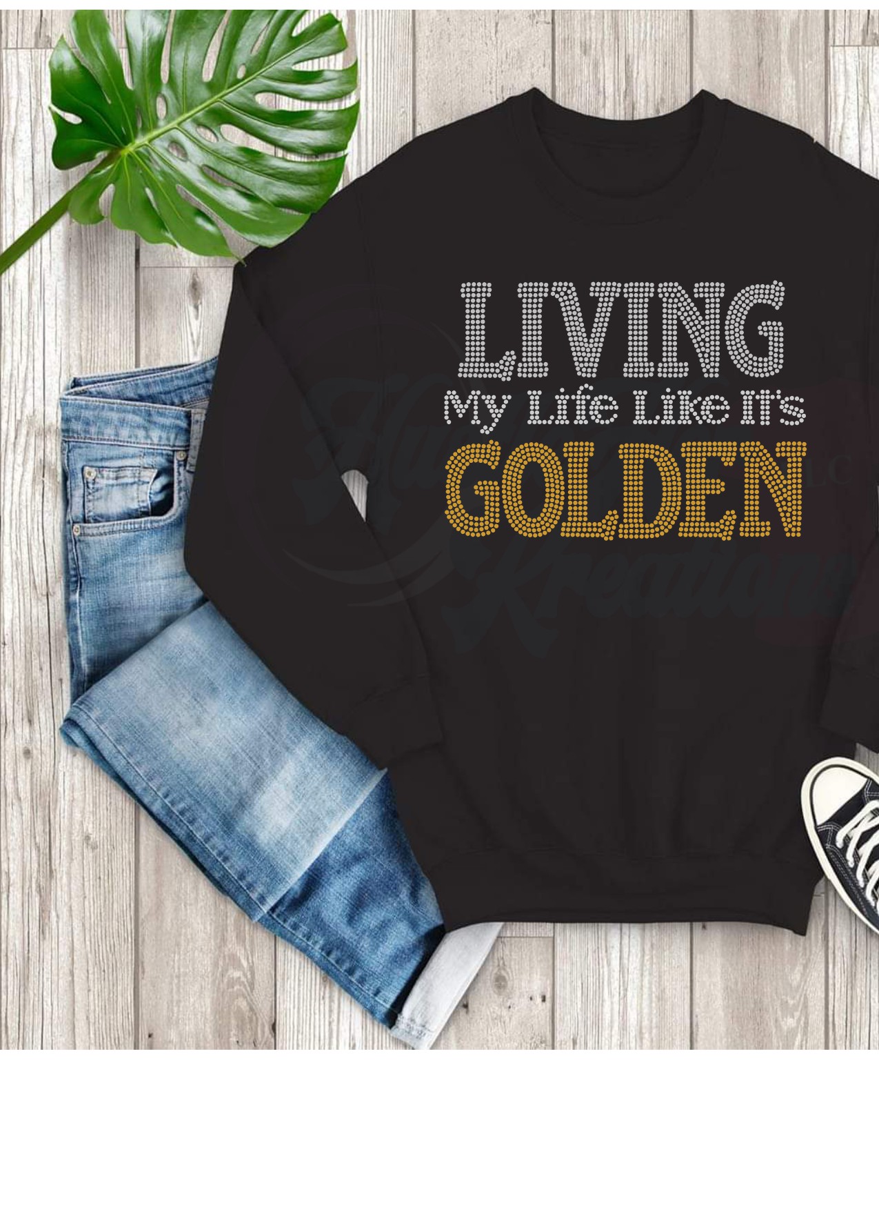 HHK Living My Life Like Its Golden Rhinsetone Transfer - Payhip