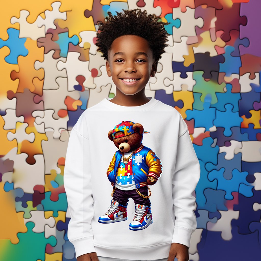 2 Autism Awareness PNG Bundle Cool Puzzle Bear & Heart Girl - Payhip