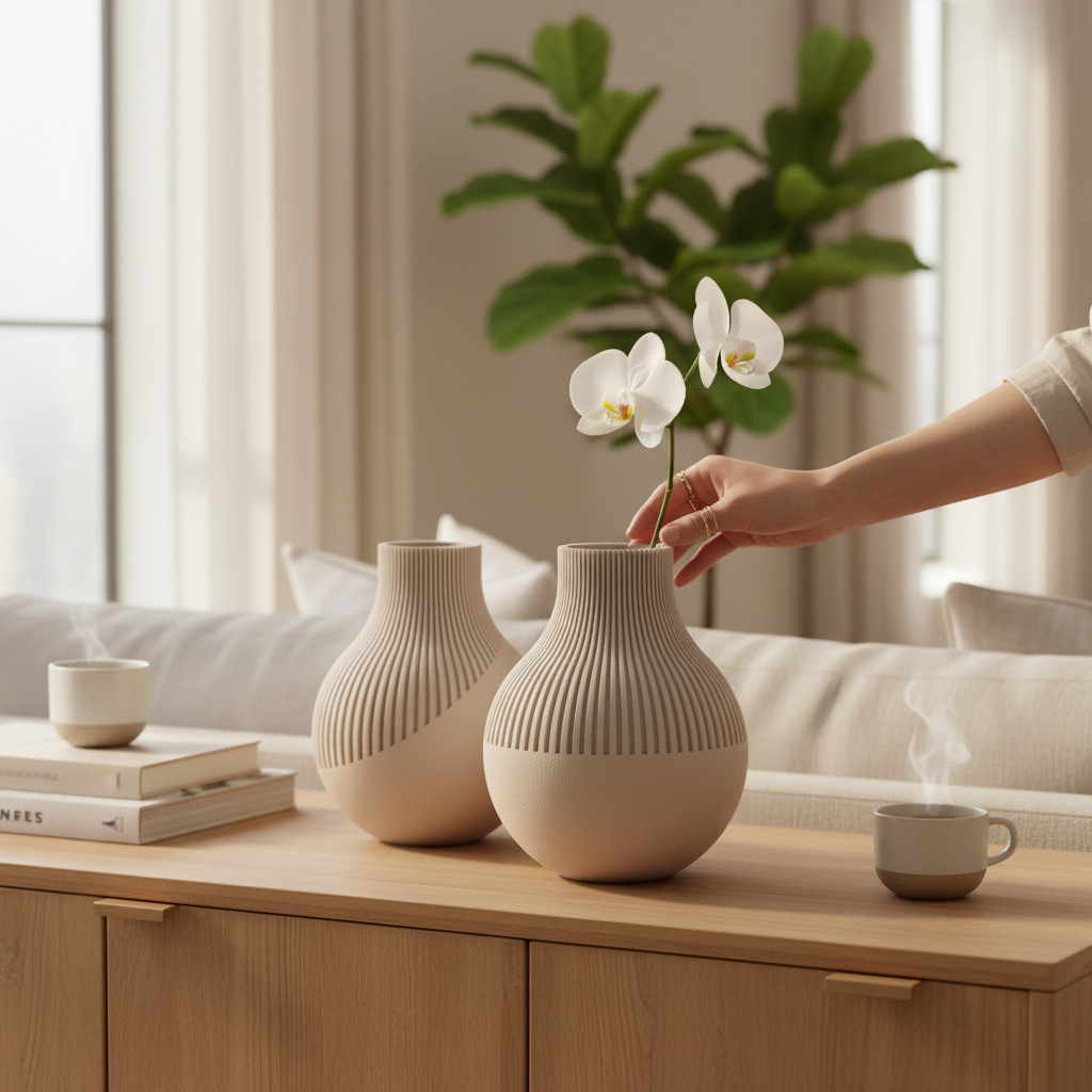 3D Printed Vase Neki Sustainable | Eco-Friendly | Handmade | Decorative ...