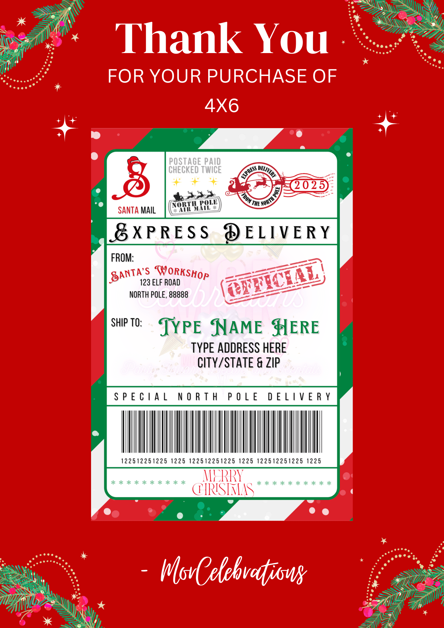 Christmas Shipping Label - Payhip