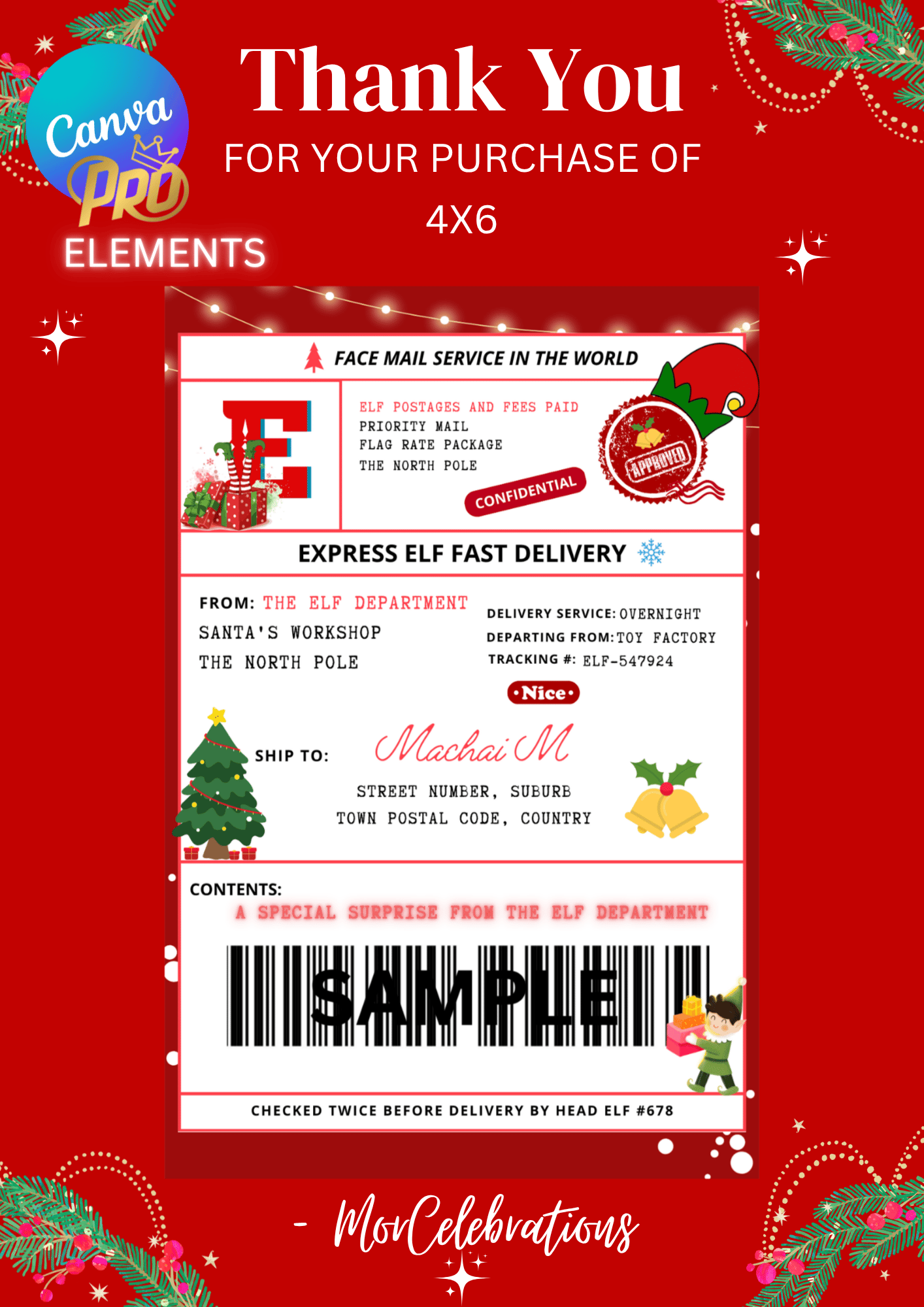 Christmas Shipping Label - Payhip