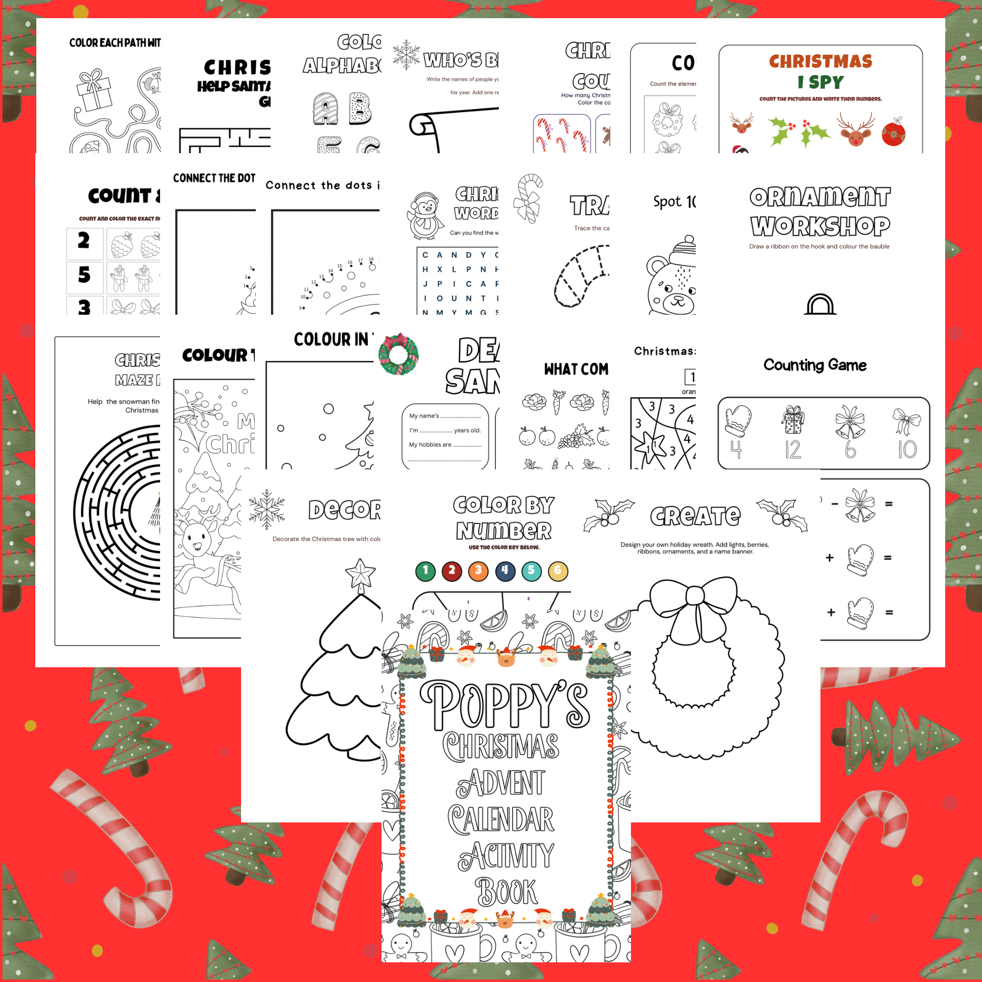 Christmas advent calendar activity book digital download - Payhip
