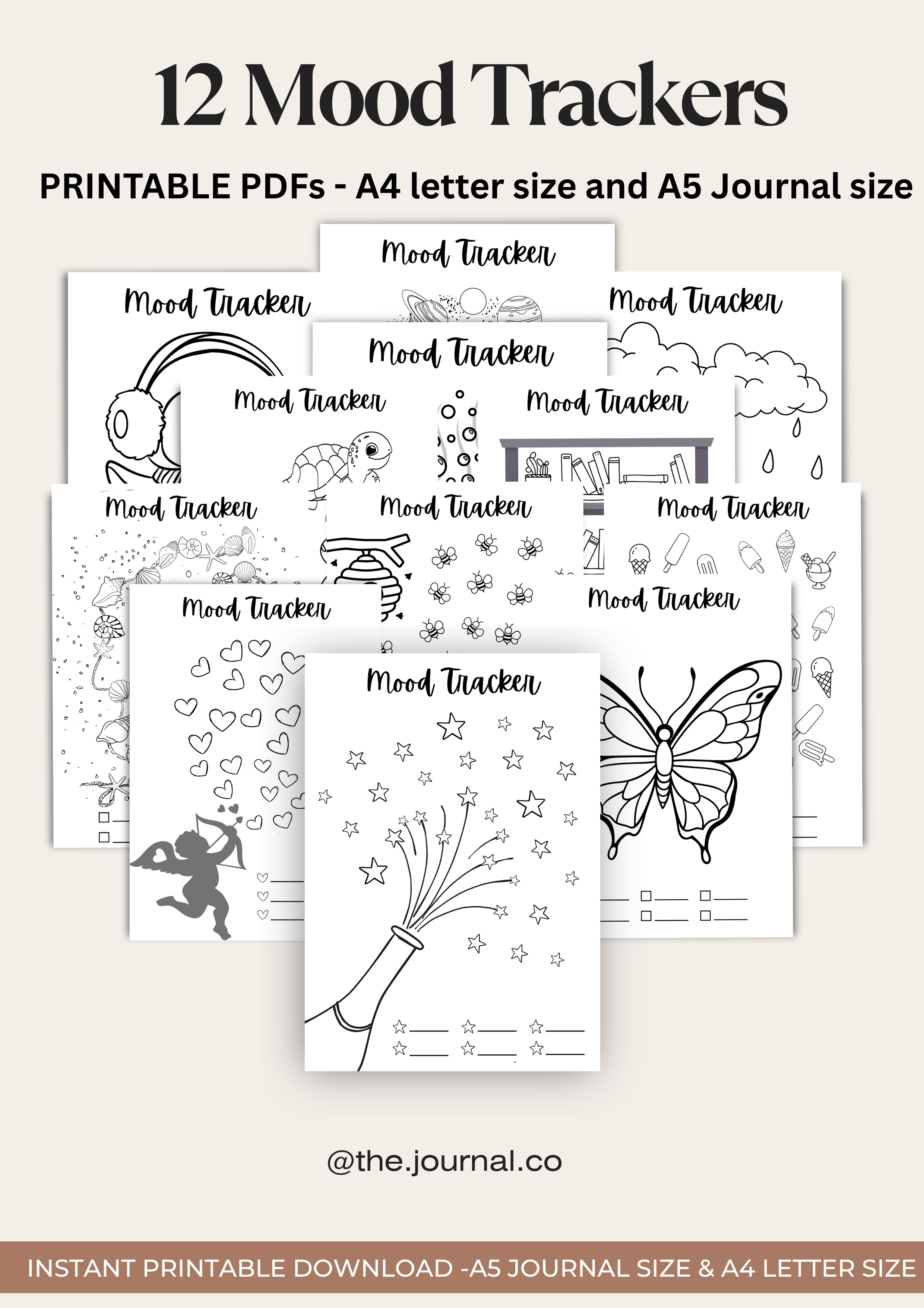 Monthly Mood Trackers Set - Printable PDFs - Payhip