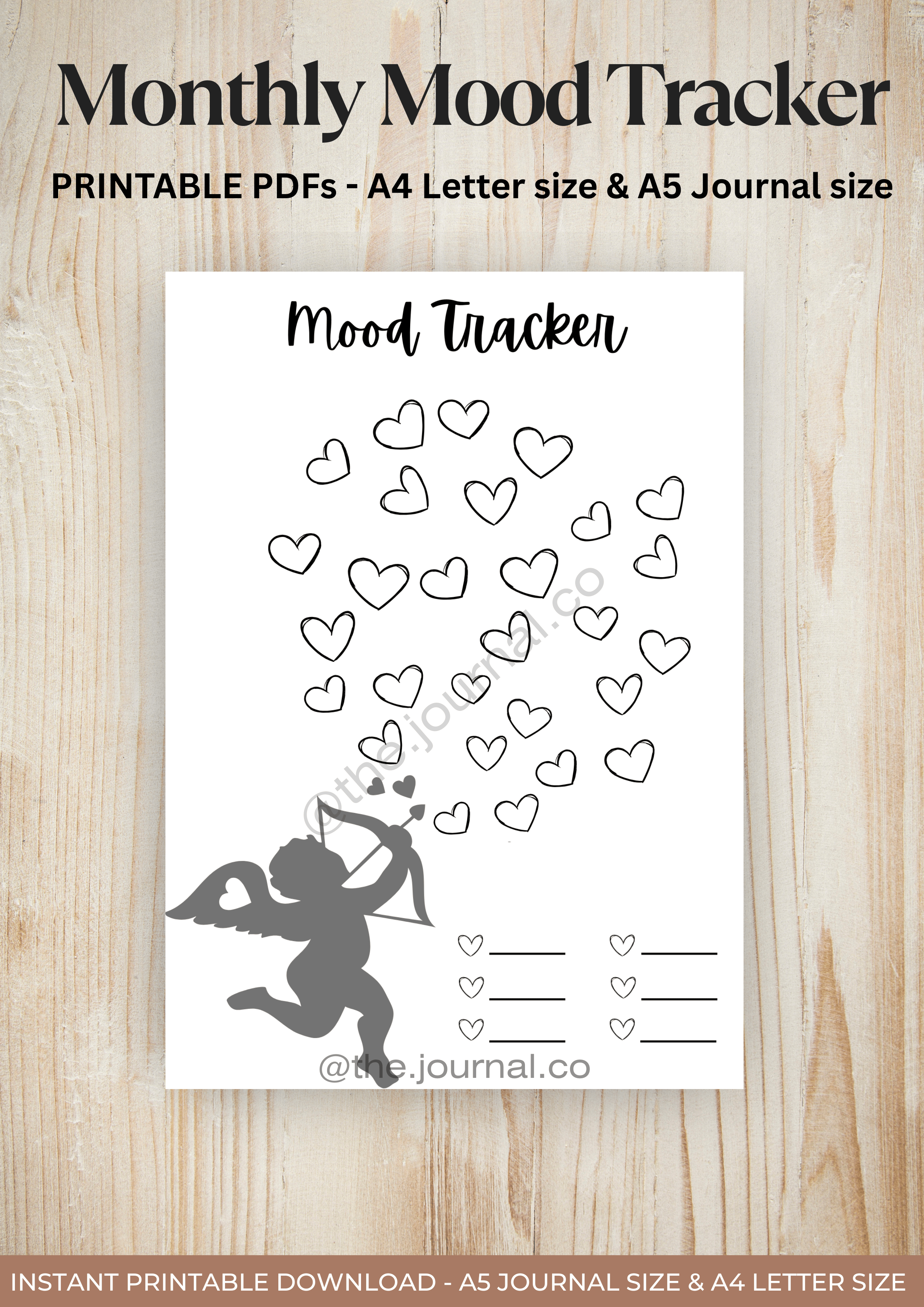 Hearts Mood Tracker - Printable PDFs - Payhip