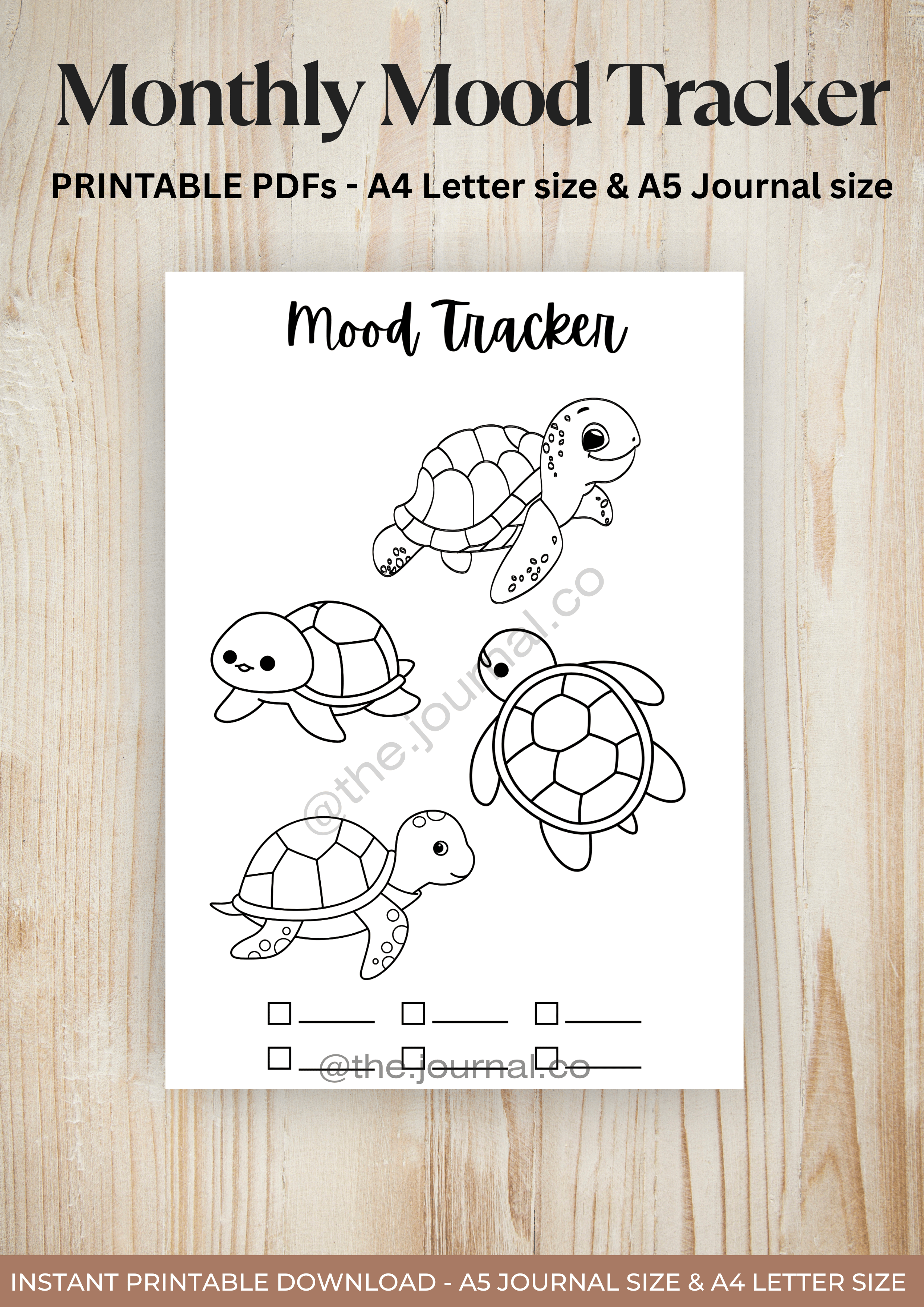 Turtle Mood Tracker - Printable PDFs - Payhip