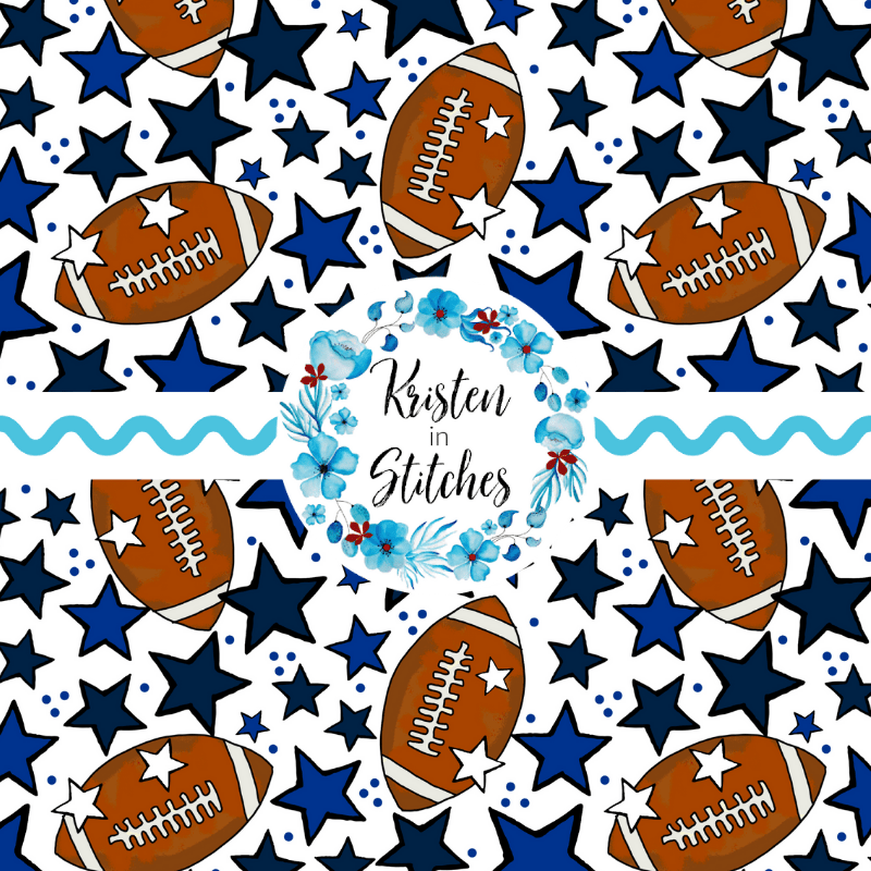 Football Team Spirit Seamless Pattern, Dallas Cowboys Colors Royal Blue ...
