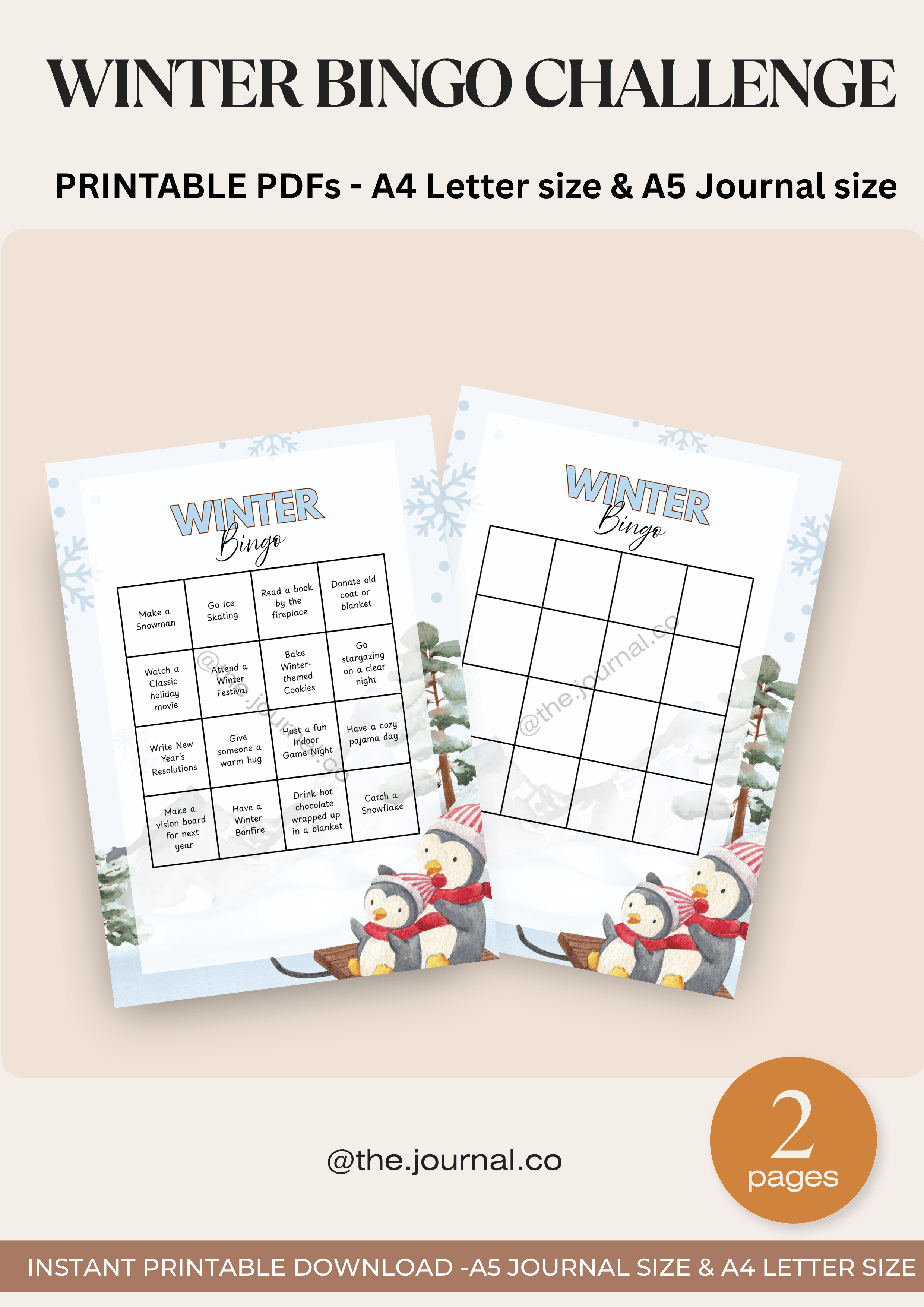 Cozy Winter Bingo Challenge - Pre-filled and Customizable Printable ...