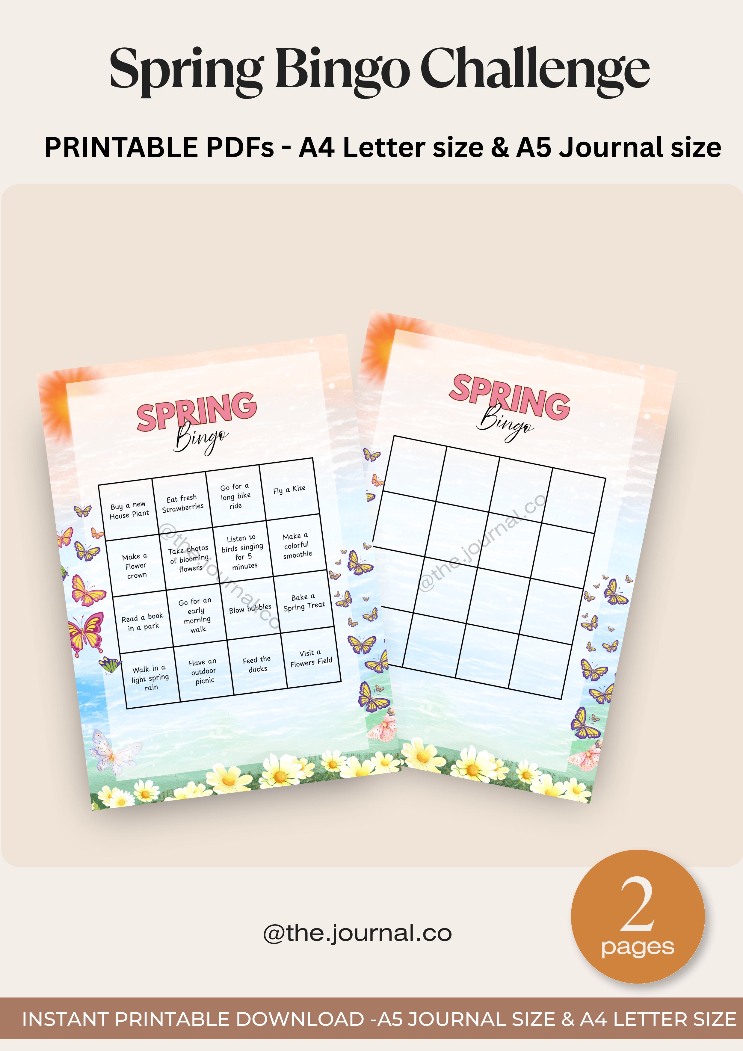 Spring Bingo Cards - Pre-filled & Customizable Printable PDFs - Payhip