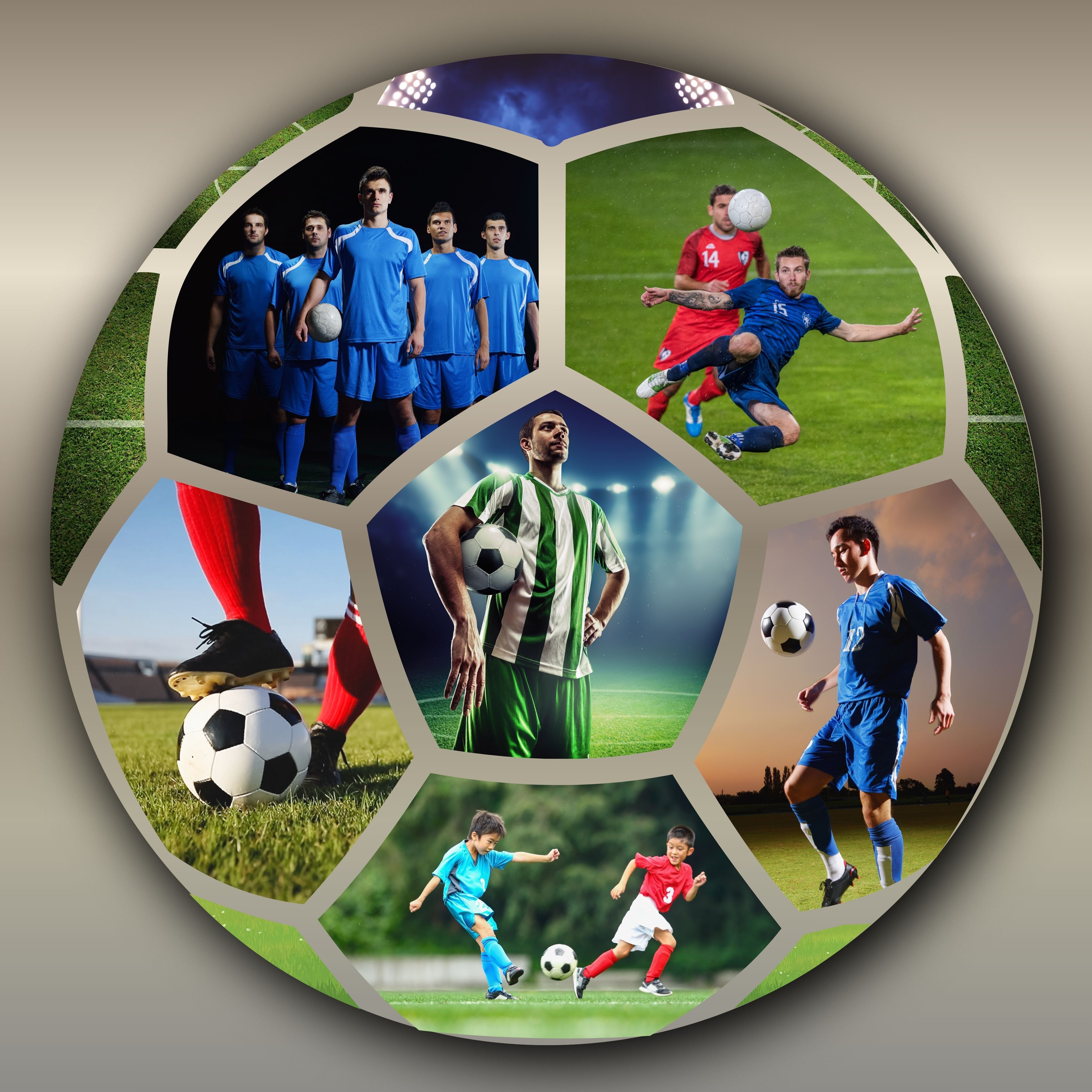 Dynamic Football/Soccer Ball Photo Collage Template - Payhip