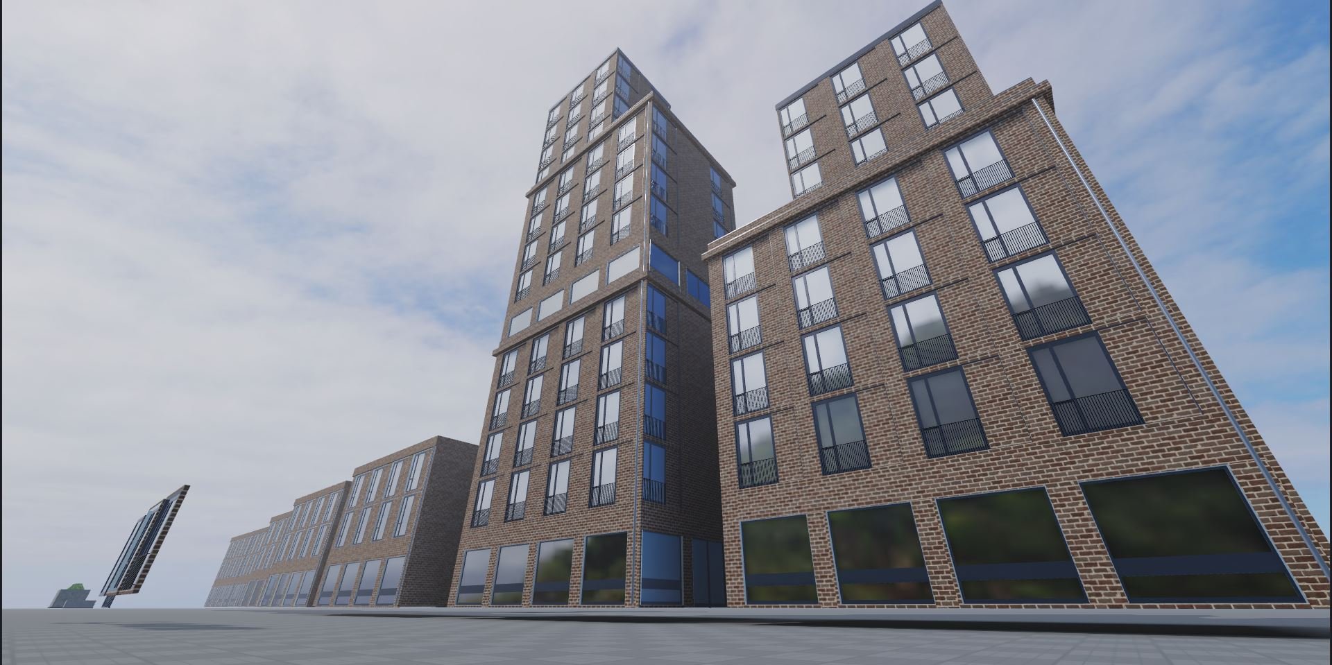Modern Urban Apartment Block Modules Asset Pack – Roblox City Building Set