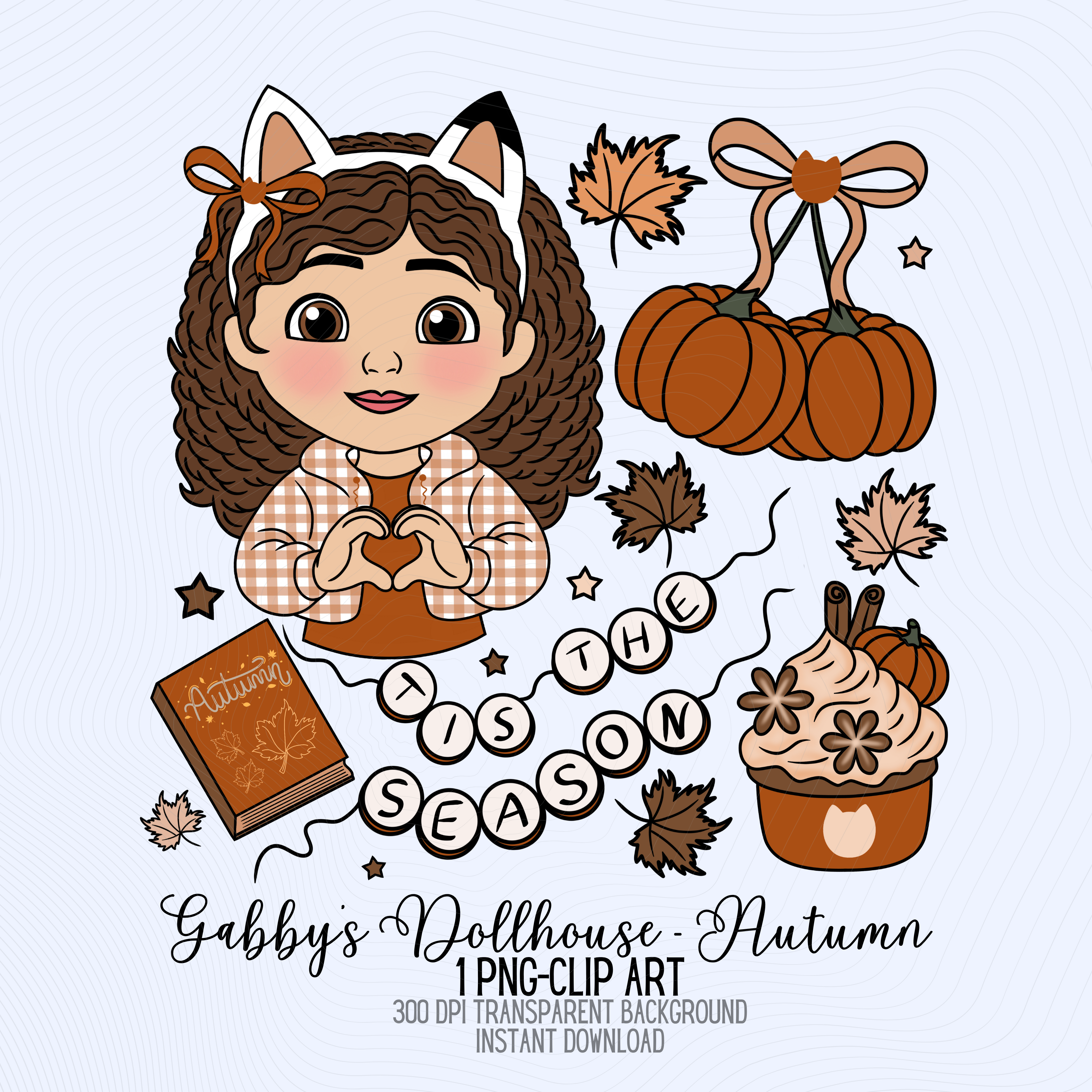 Gabby’s Dollhouse Autumn Clipart | Cute PNG Digital Download | Kawaii ...