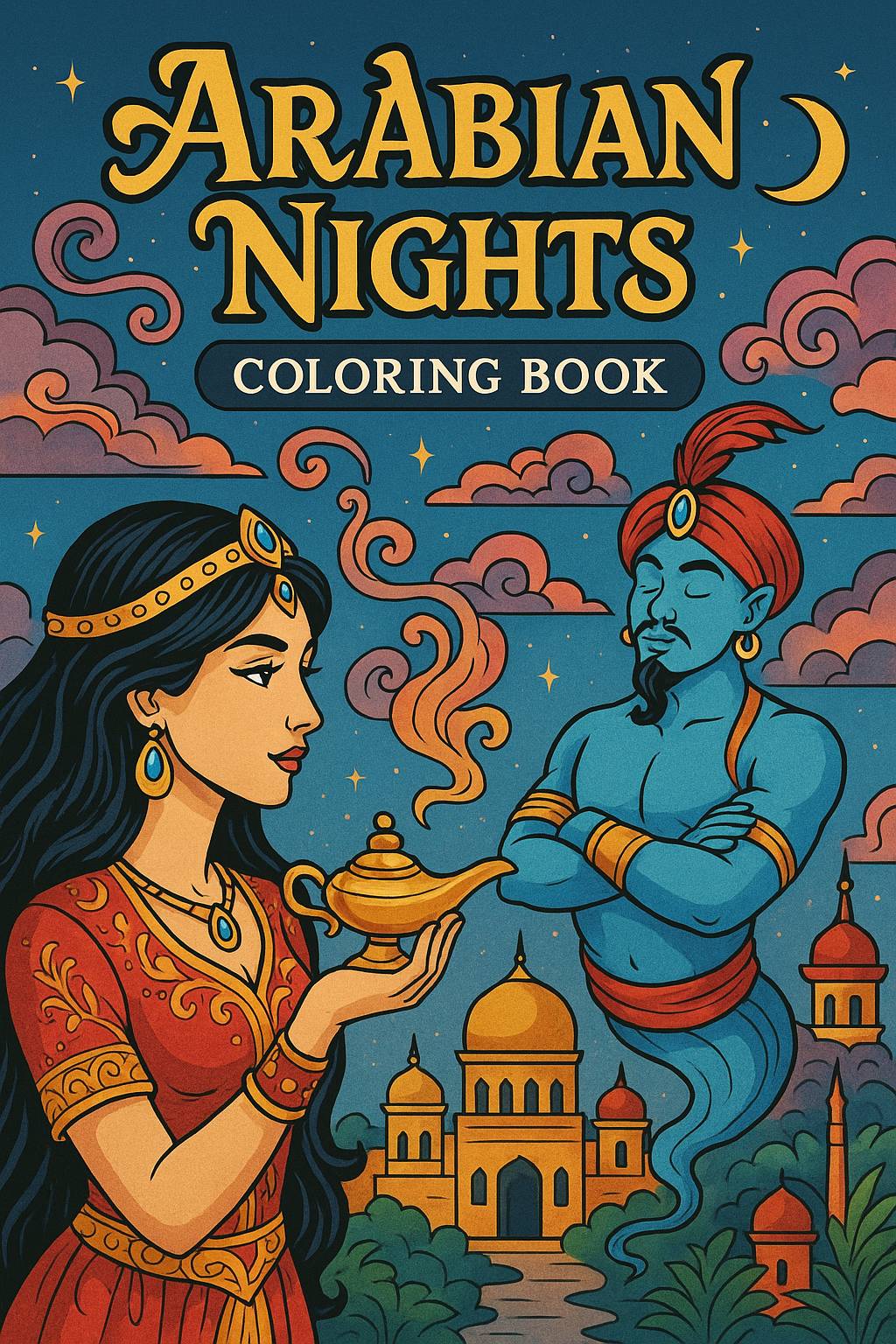 Arabian Nights, 56 designs, coloring ebook, digital printable product ...