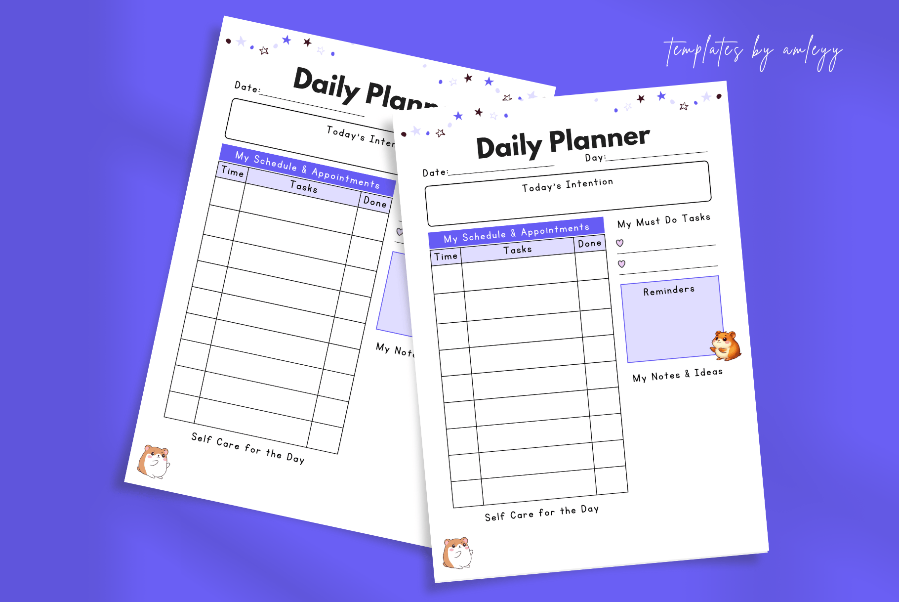 Cute Productivity Daily Planner Template - Payhip