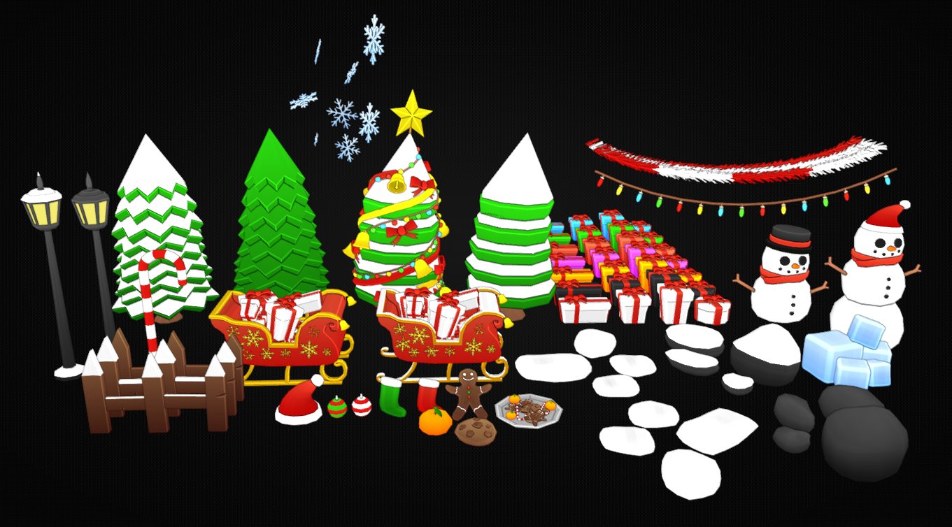 Roblox Winter Low-Poly Stylized Wonderland Nature Assets & Props Pack