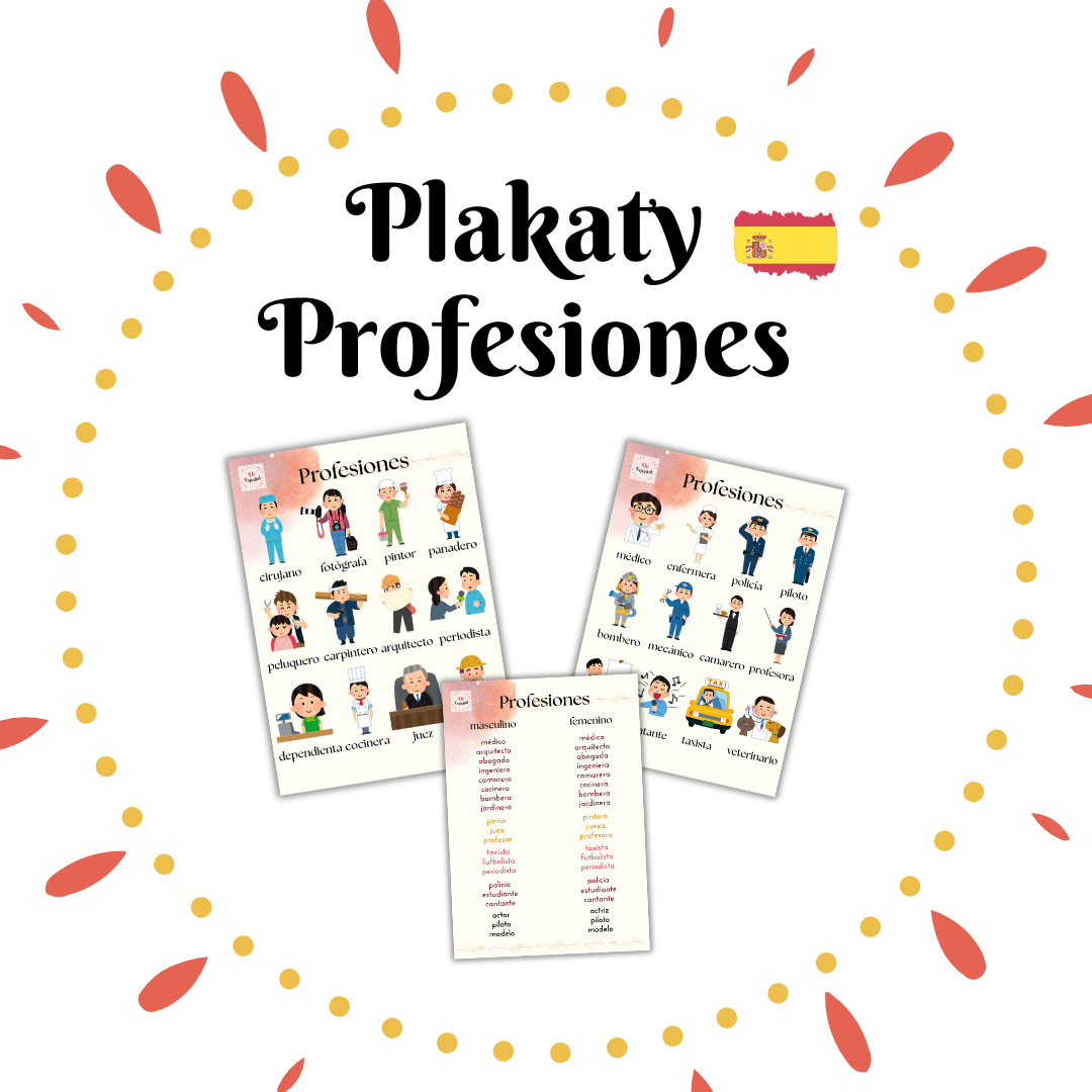 🎨 Profesiones – 3 pósters para aprender español de forma visual y ...