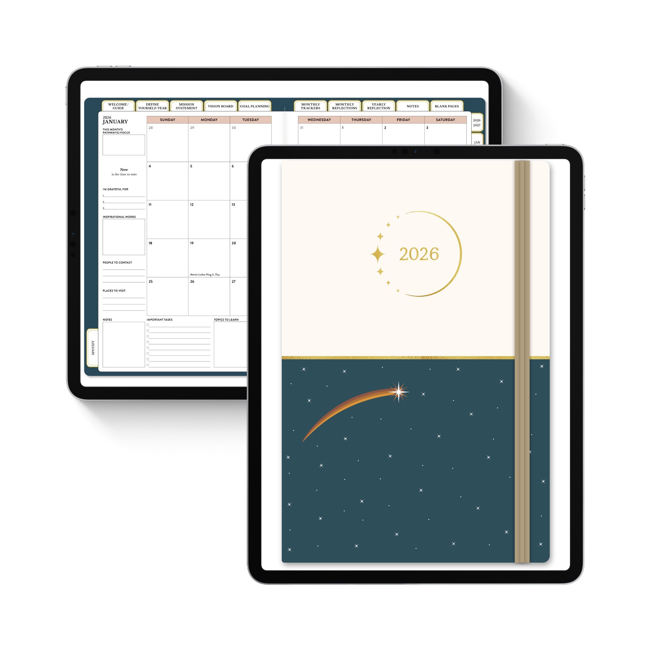 2026 Monthly & Weekly Digital Planner - Starry Sky