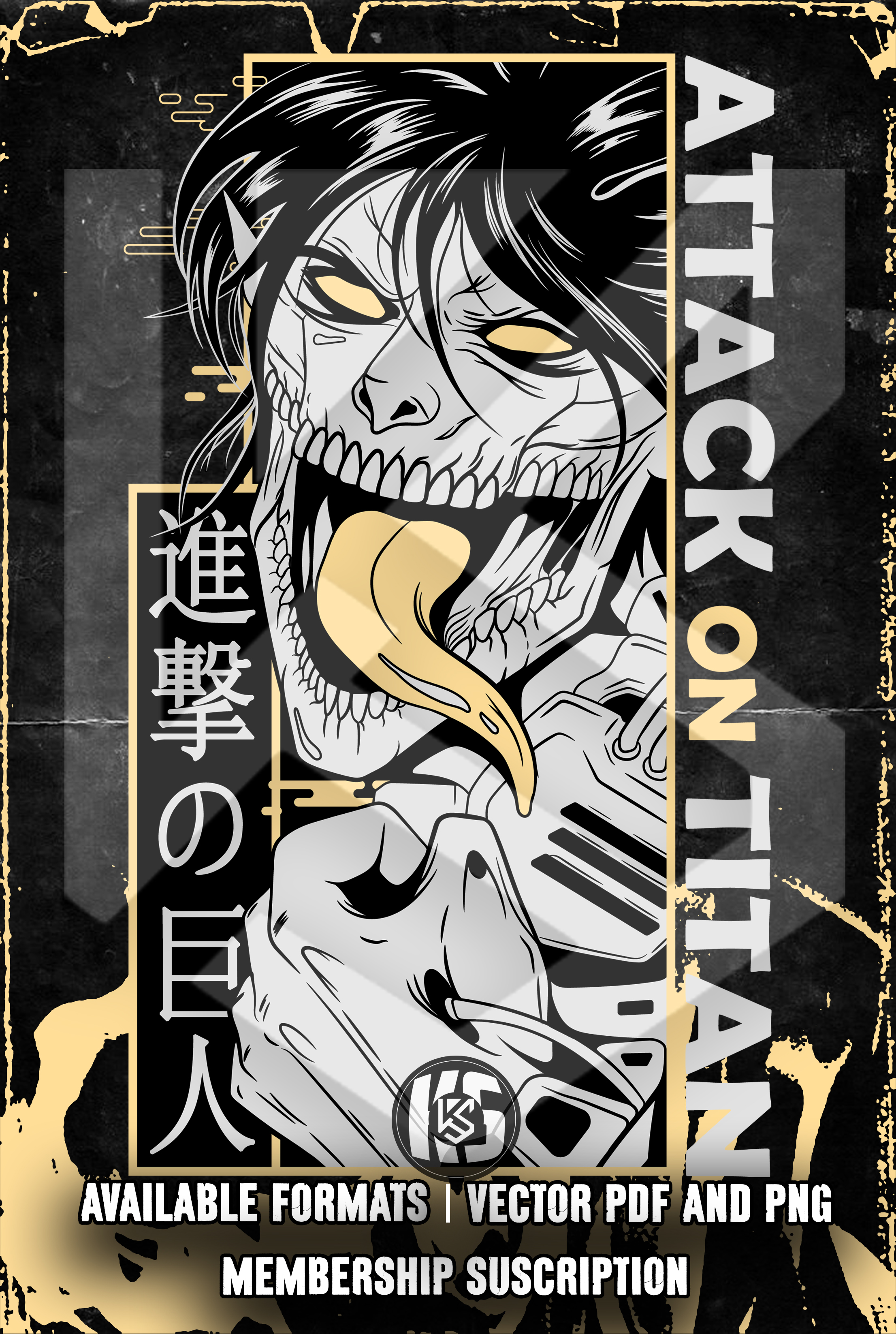 Anime Vector – Eren Yeager (Titán) 🐺🔥 - Payhip