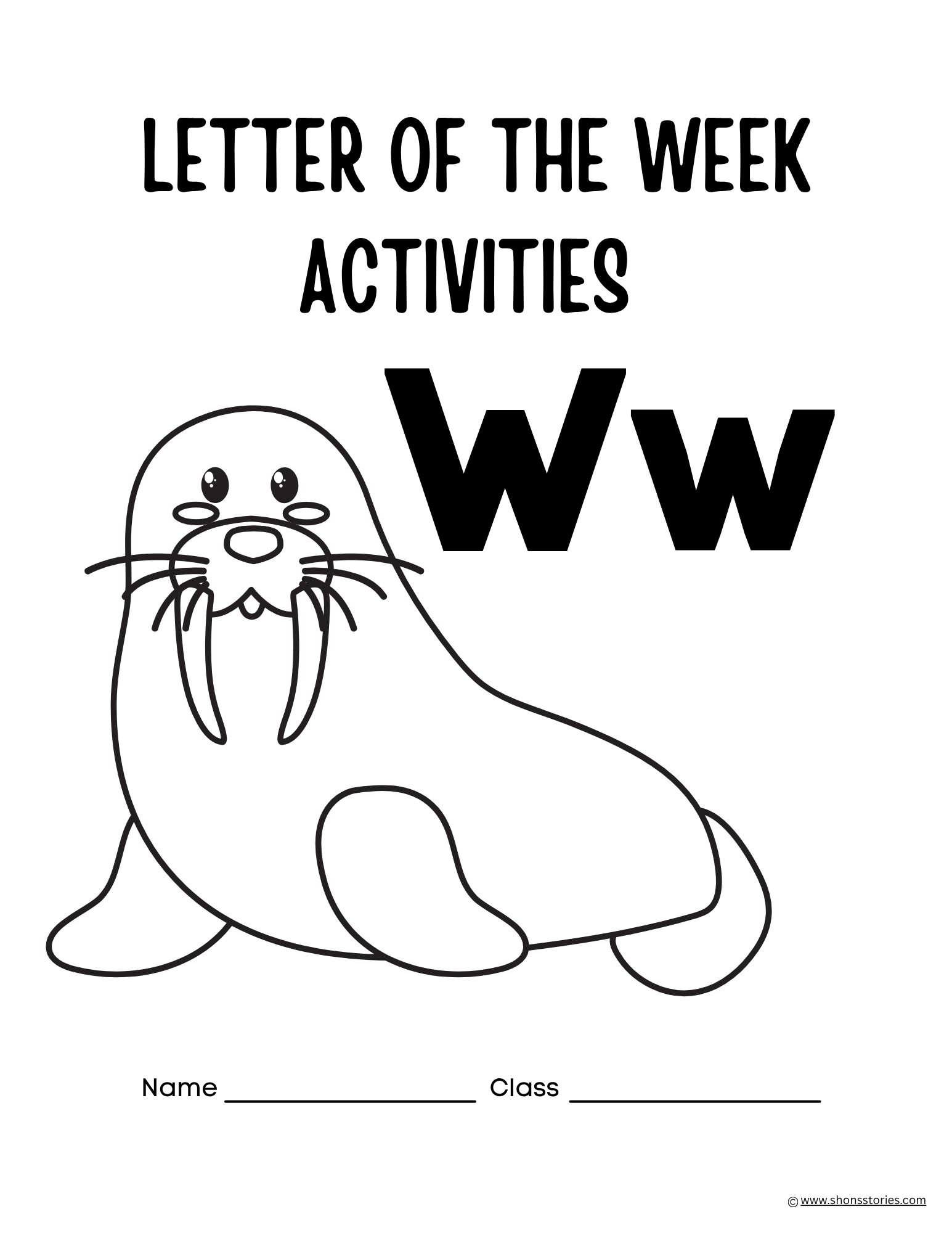 Letter W Worksheet Packet – Alphabet Tracing & Beginning Sounds ...