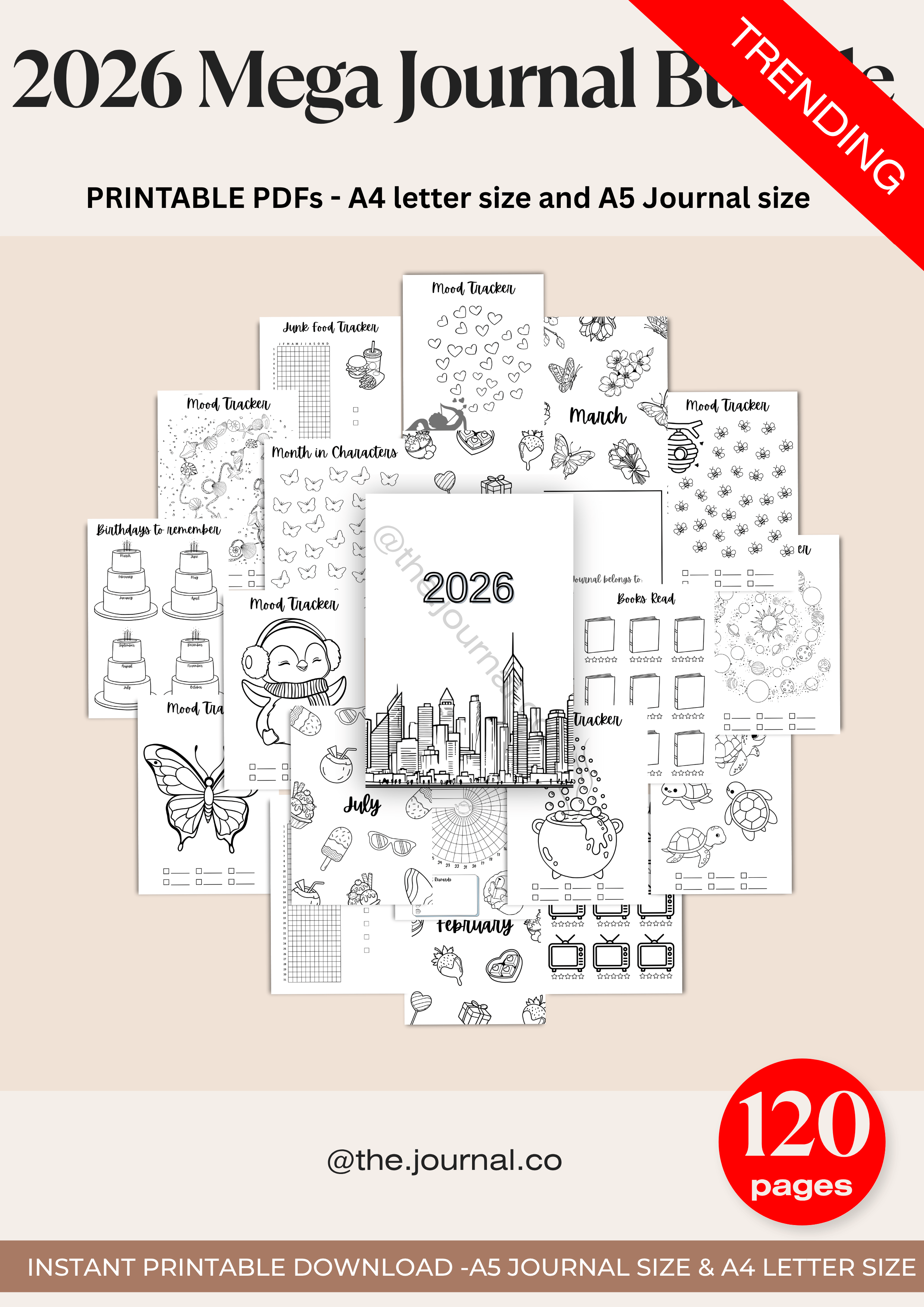 2026 Mega Journal Bundle 120 Pages - Printable PDF(s) - Payhip
