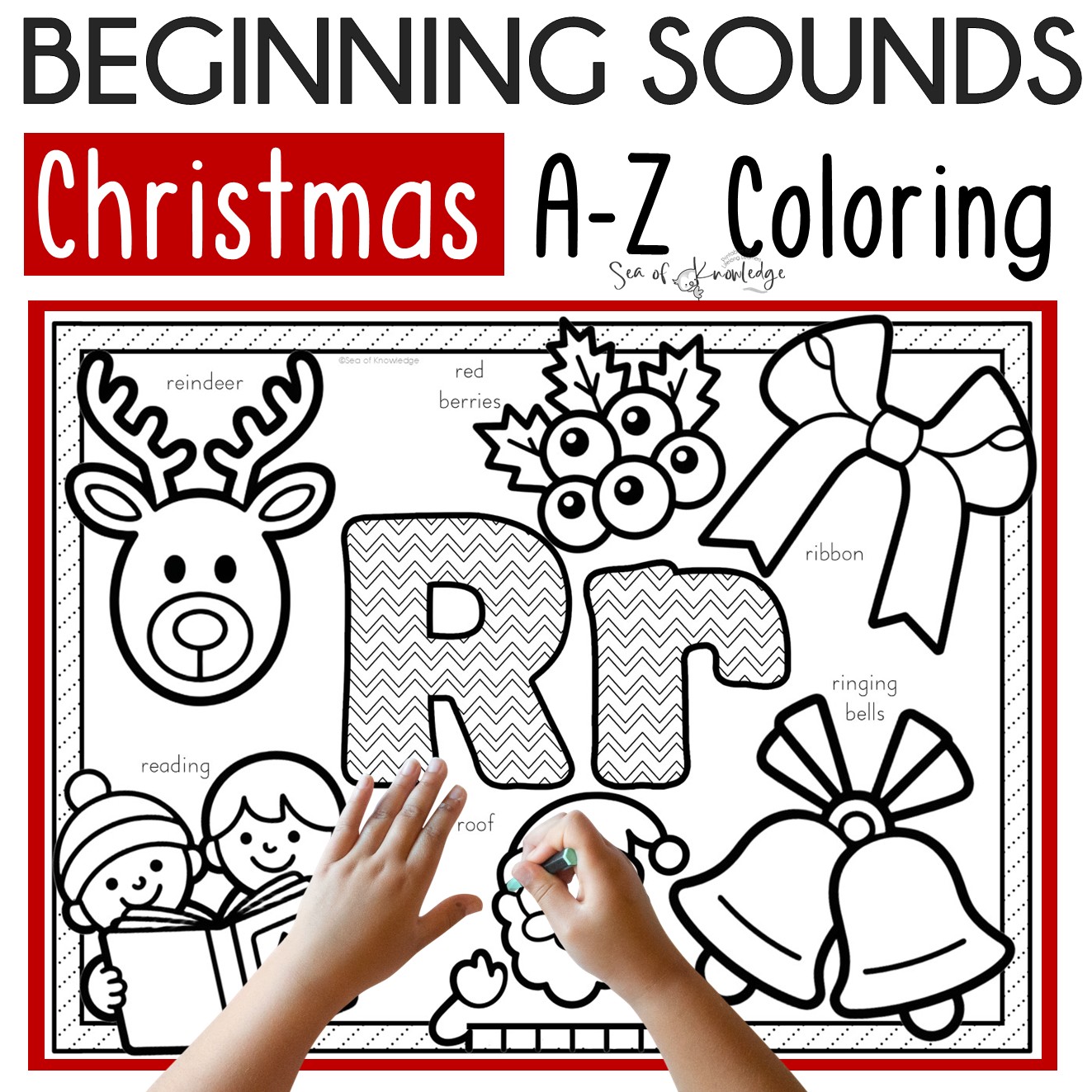 A–Z Christmas Phonics Coloring Pages | Alphabet & Beginning Sounds ...