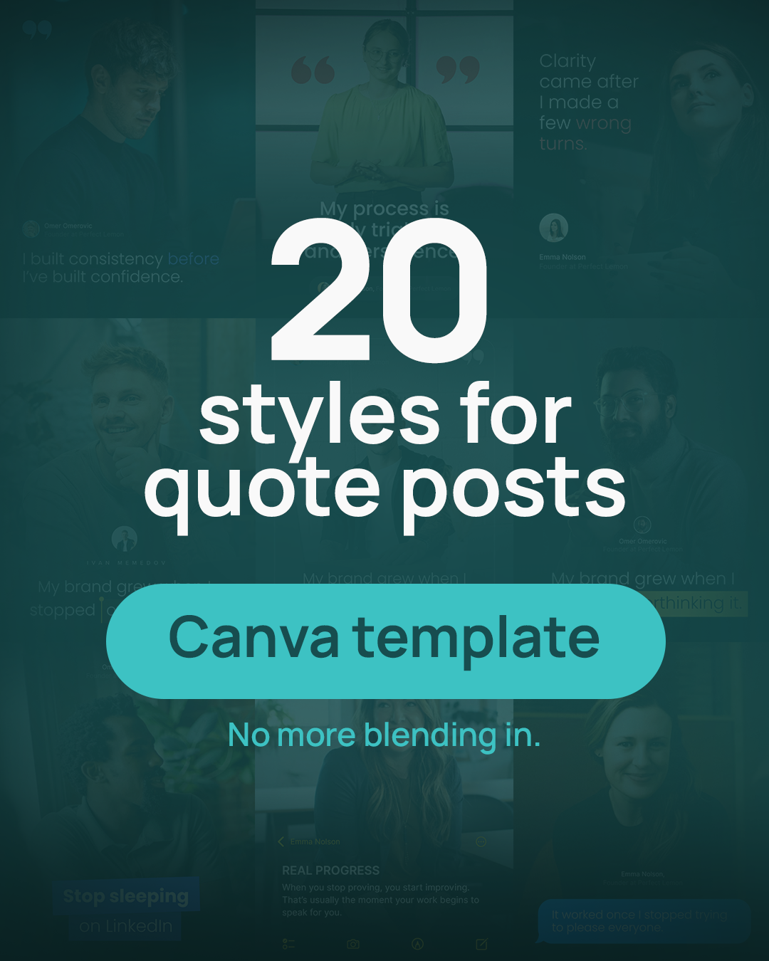 20 LinkedIn Quote Post Styles - Canva Template - Payhip